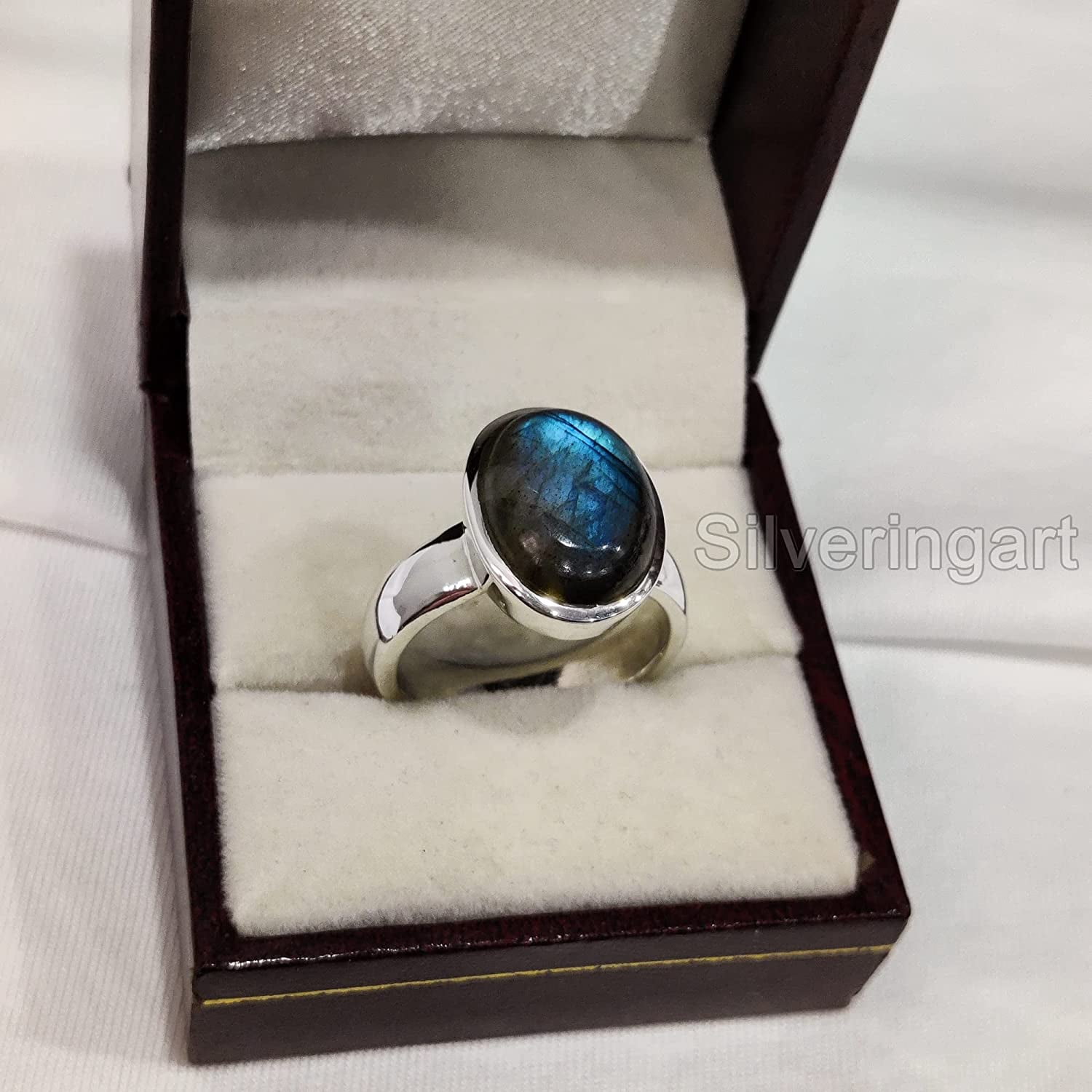 Labradorite Ring, Blue Fire Labradorite Ring, Natural Birthstone, Mens ...