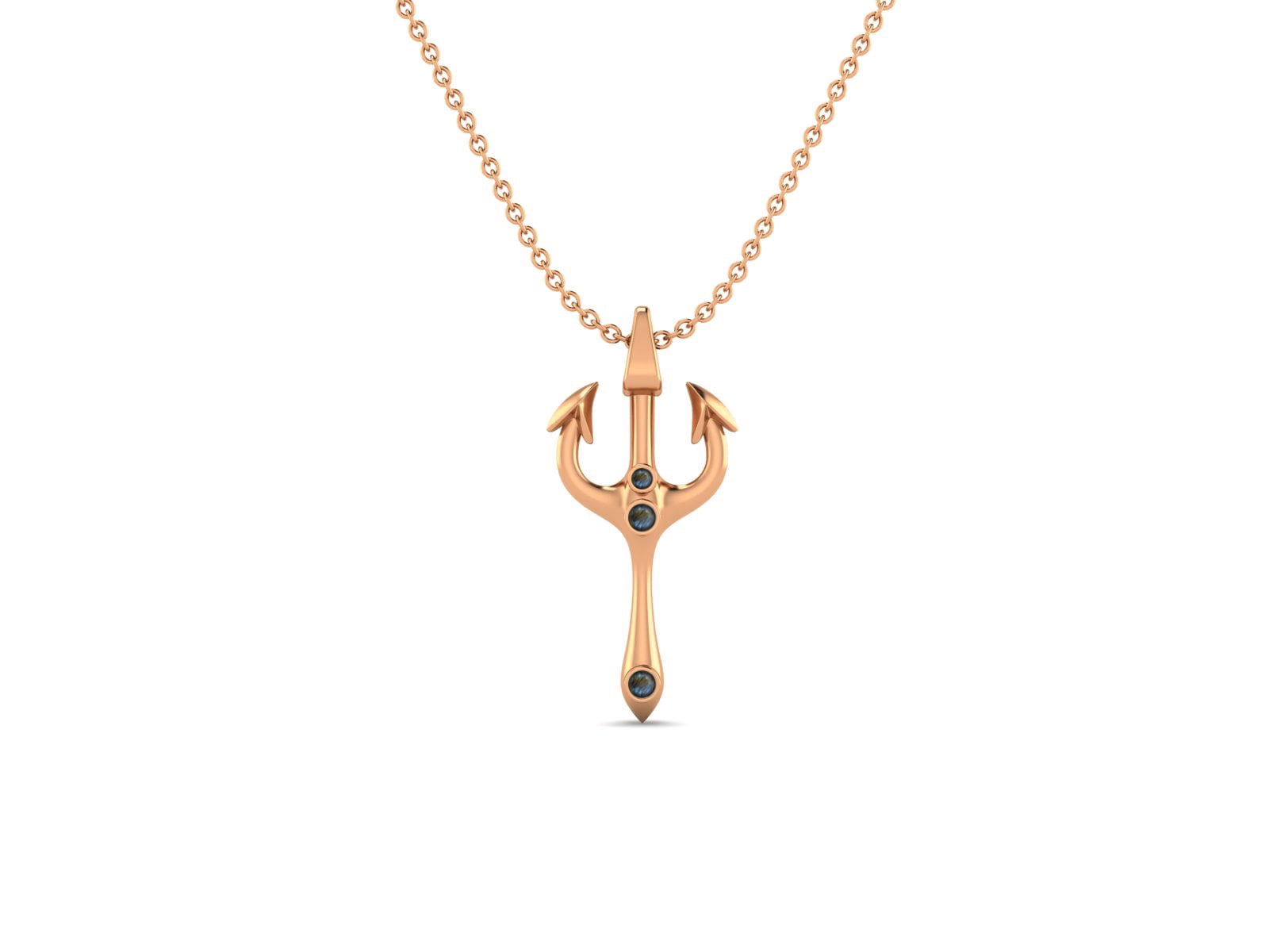 Labradorite Trident of Poseidon Greek Mythology Necklace 925 Sterling ...