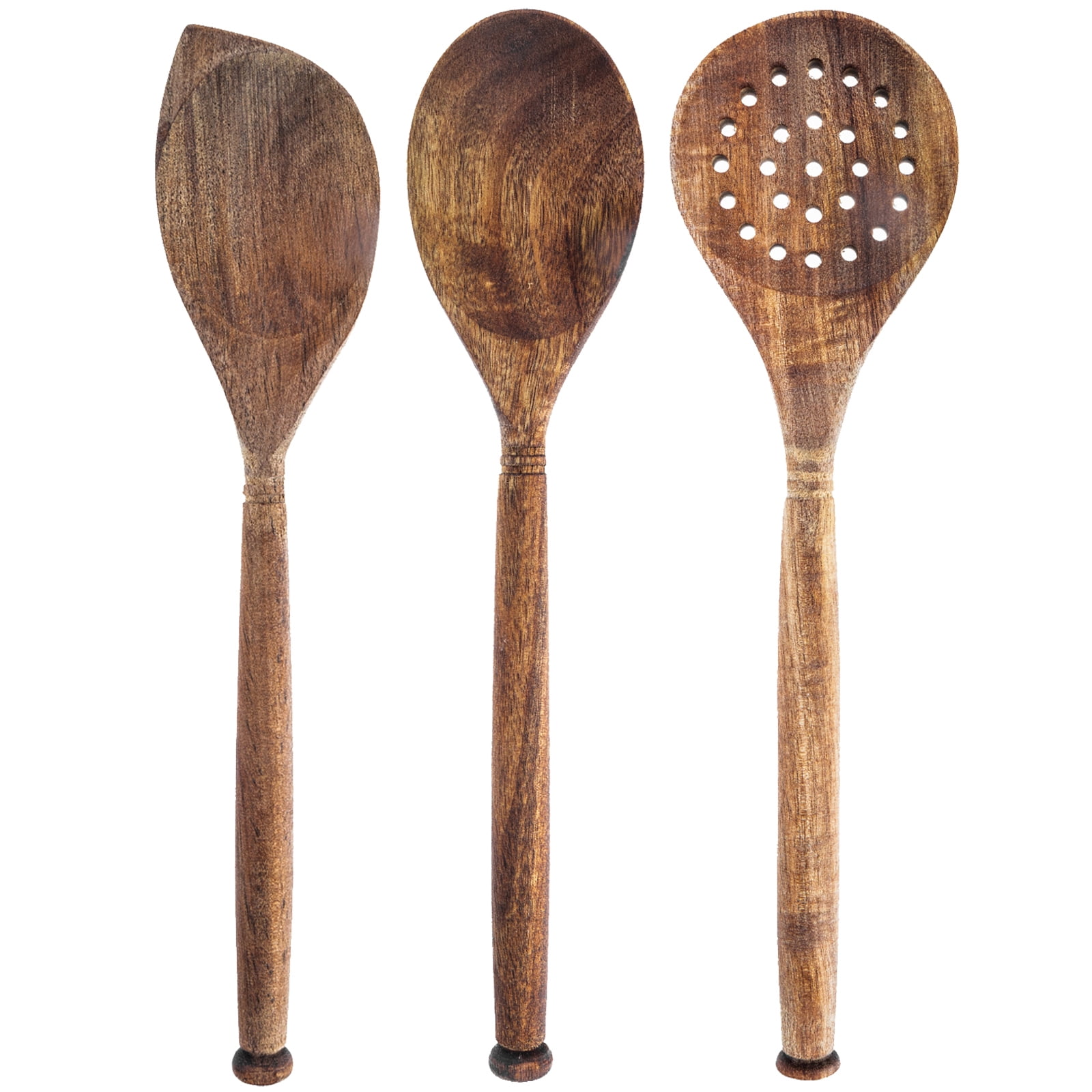 Labrea Life and Home 3pc Solid Acacia Wood Cooking Spoons and Skimmer ...
