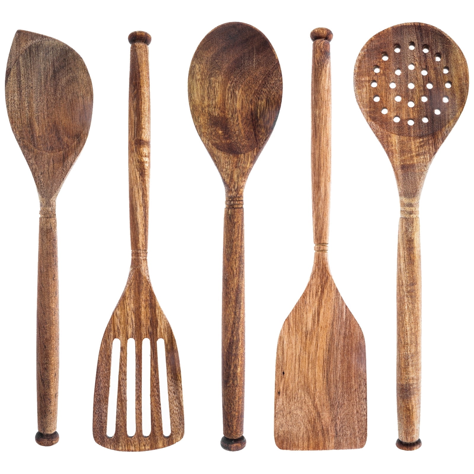 Labrea Life and Home 5pc Solid Acacia Wood Kitchen Utensils Set Home ...