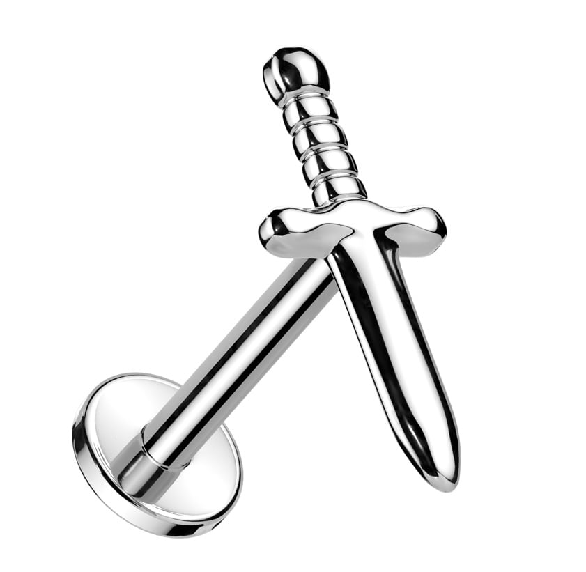 Labret 316L Implant grade Titanium Barbell Studs Dagger - Walmart.com
