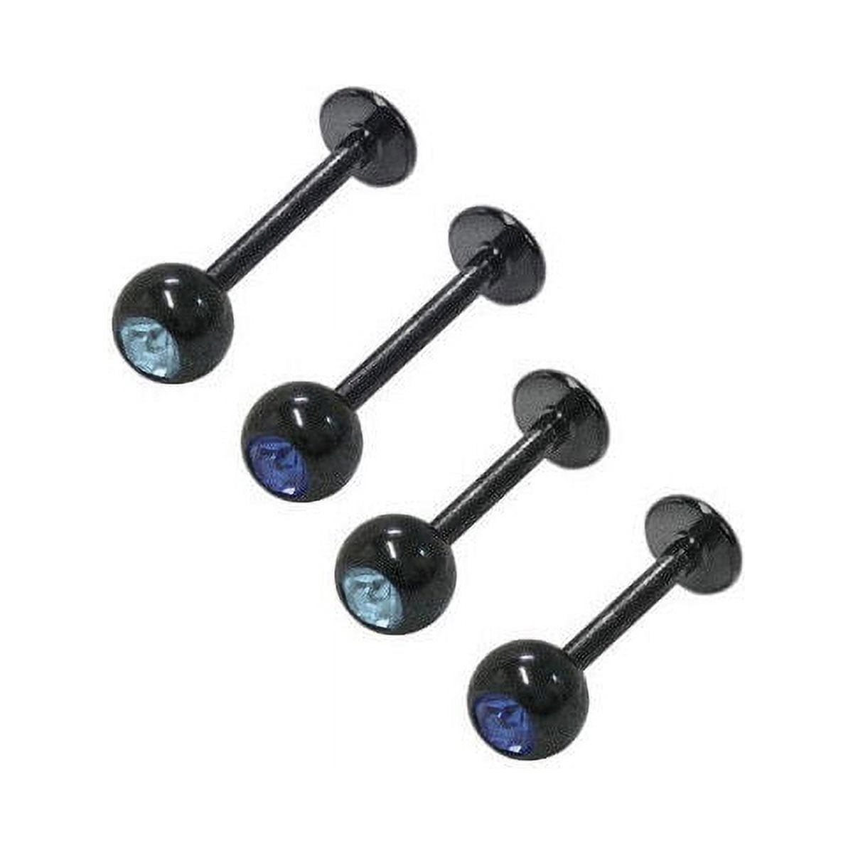 Labret Monroe Lip Piercing 16G Black Titanium with CZ Gem - Walmart.com