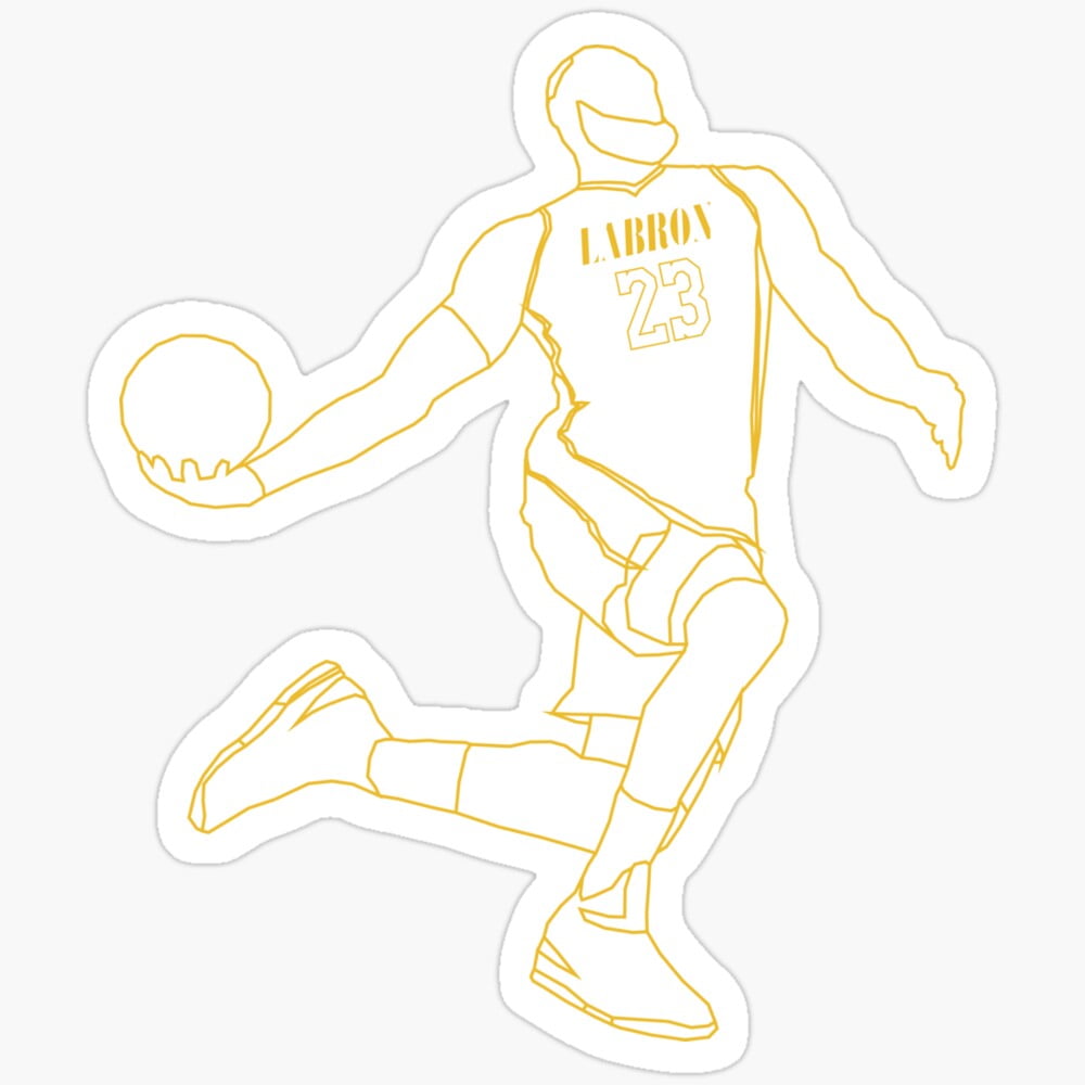 Labron Dunk Neon Yellow Sticker Phone Decal Water Bottle Stickers Car ...