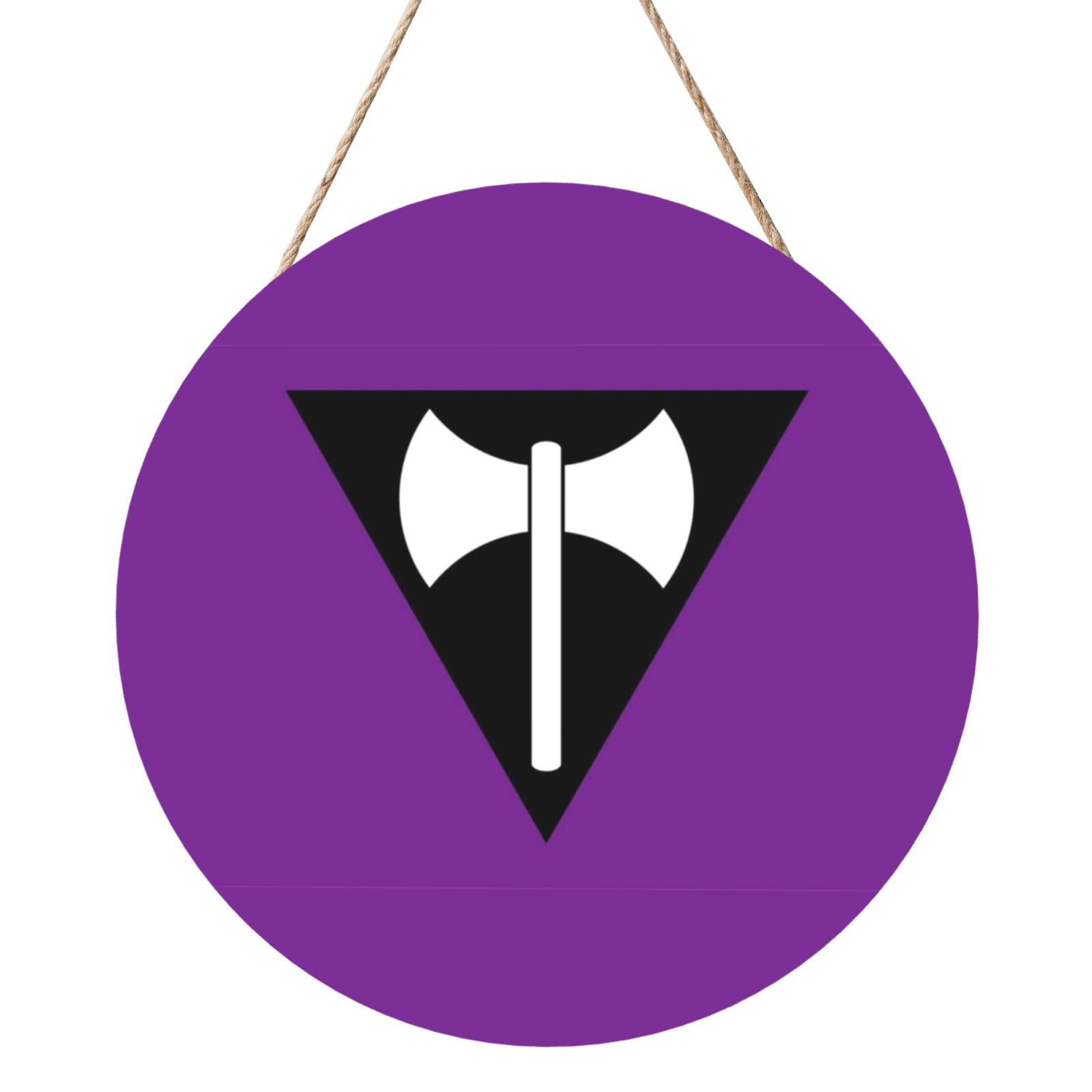 Labrys Lesbian Pride Flag Wooden Hanging Sign Ornament Welcome Sign For ...