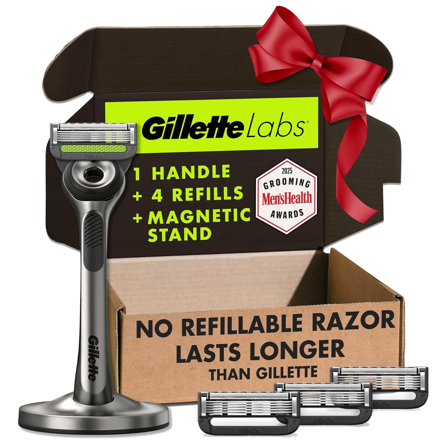 Labs with Exfoliating Bar by Razor for Men - 1 Handle, 4 Razor Blade ...