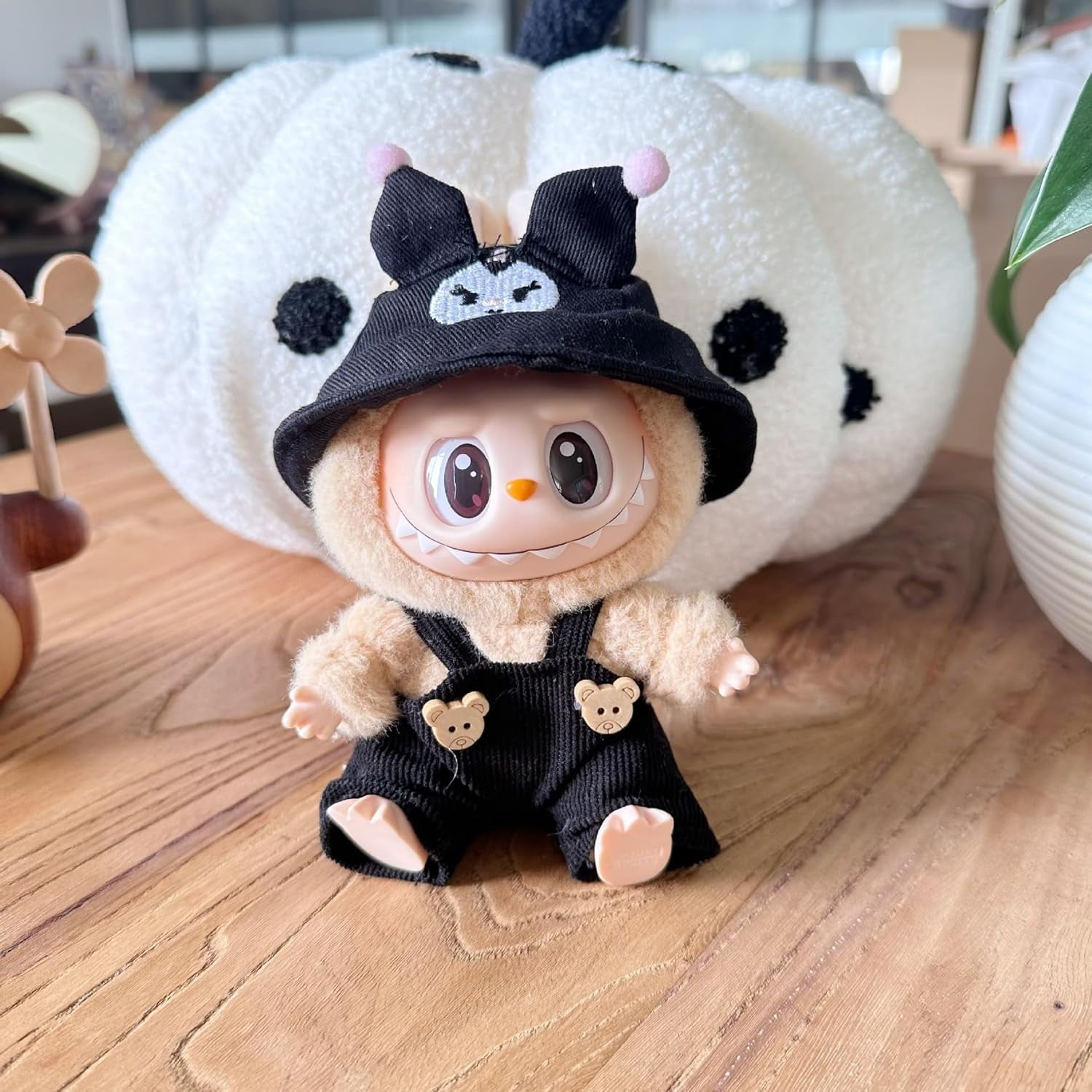 Labubu Clothes - Cartoon Overalls 2-Piece Set for 6.7" Dolls |Overalls ...