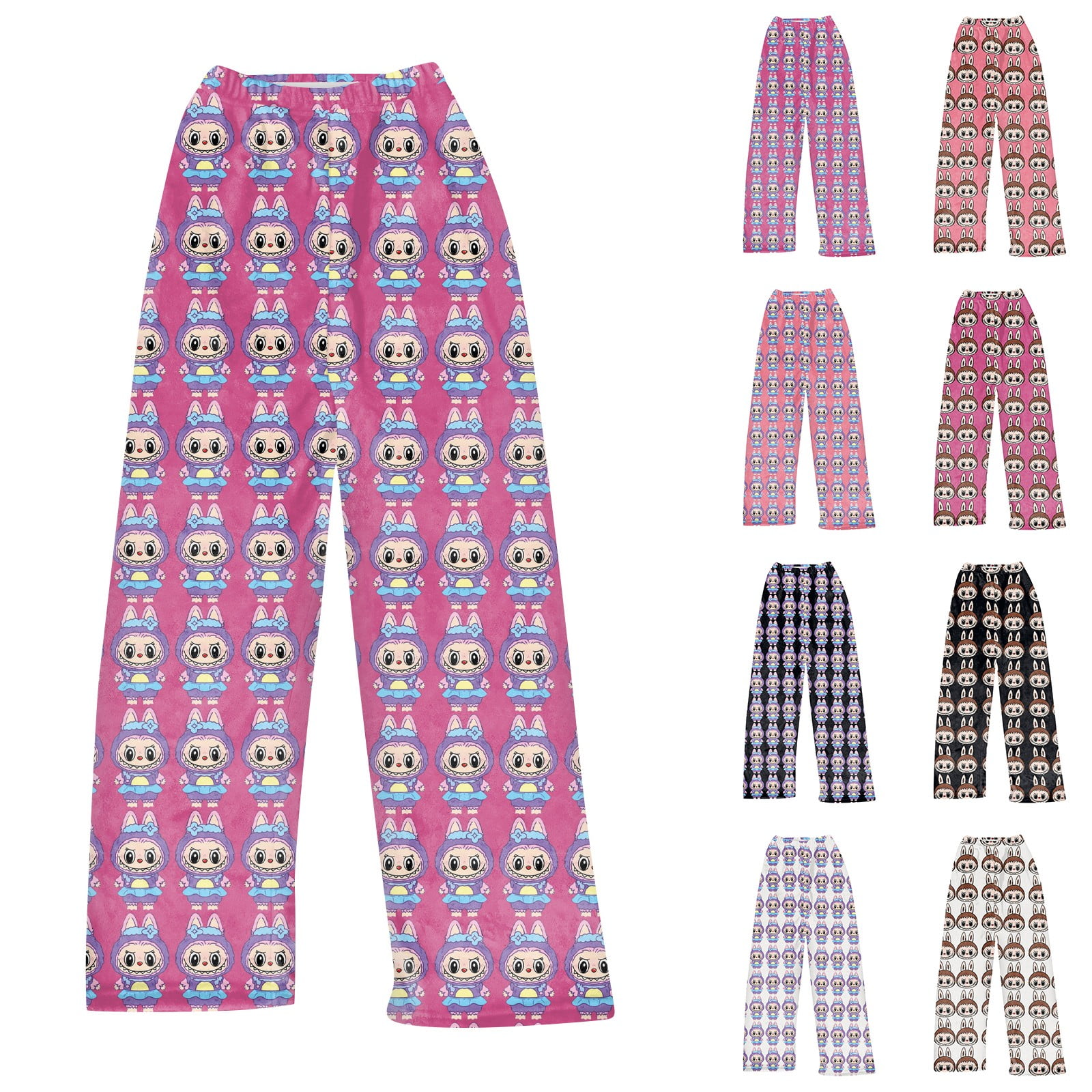 Labubu Clothes Labubu Flannel Pajama Pants, Women's Labubu Printed ...