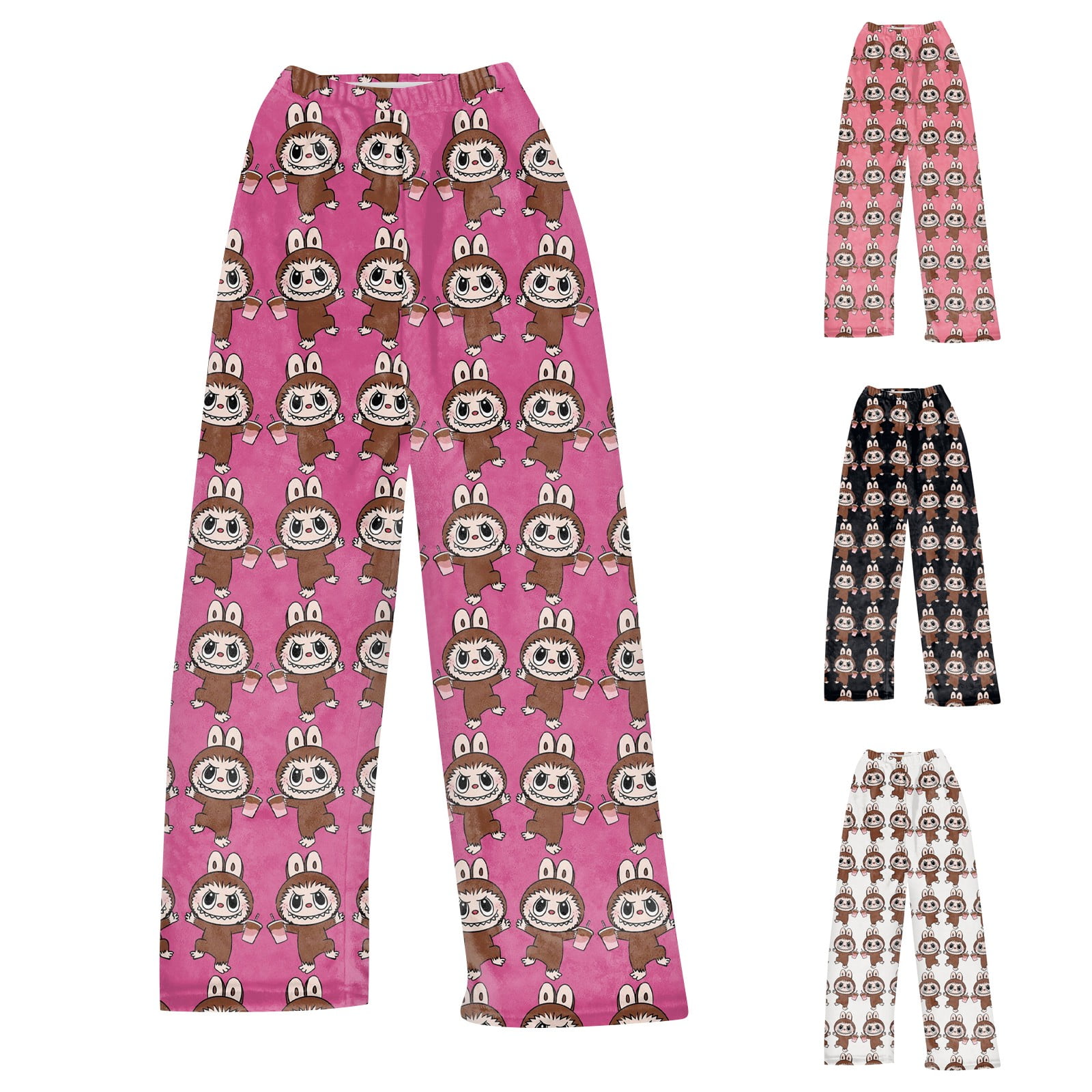 Labubu Clothes Labubu Flannel Pajamas Pants Women, Women Pajama Pants ...