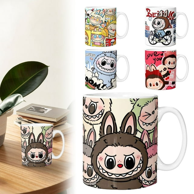 Labubu Creative Bubble Mart Mug Cute High Appearance Ceramic Drinking Cup Perfect For Hot