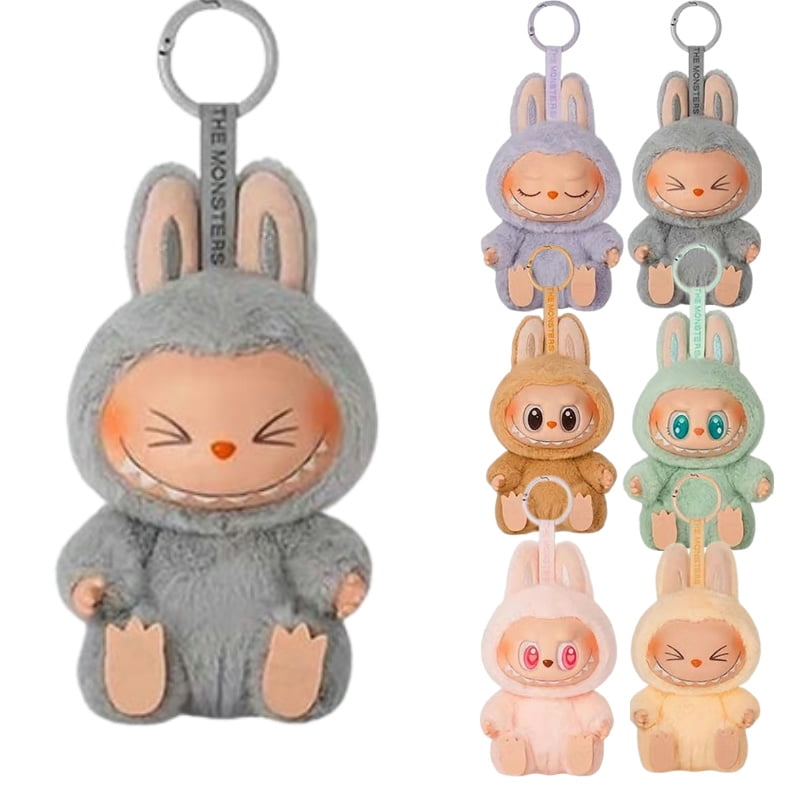 Labubu Doll Keychain,the Monsters Delightful Macaron Plush Doll Series ...