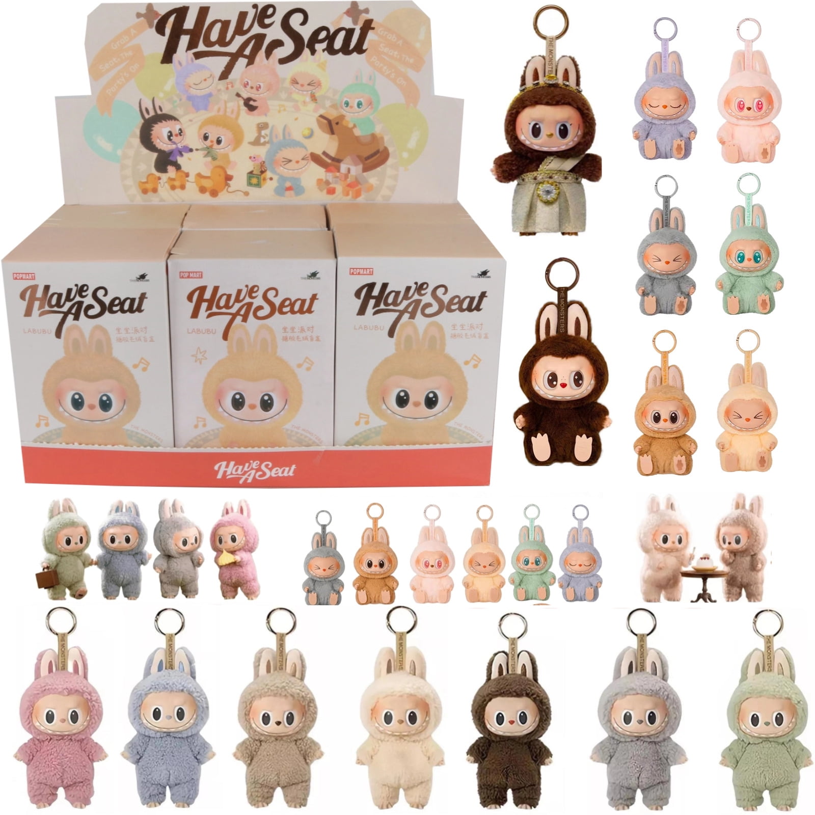 Labubu Keychain , The Monsters Labubu Plush Keychain - POP MART 2025 Macaron Doll Design (6PCS ...