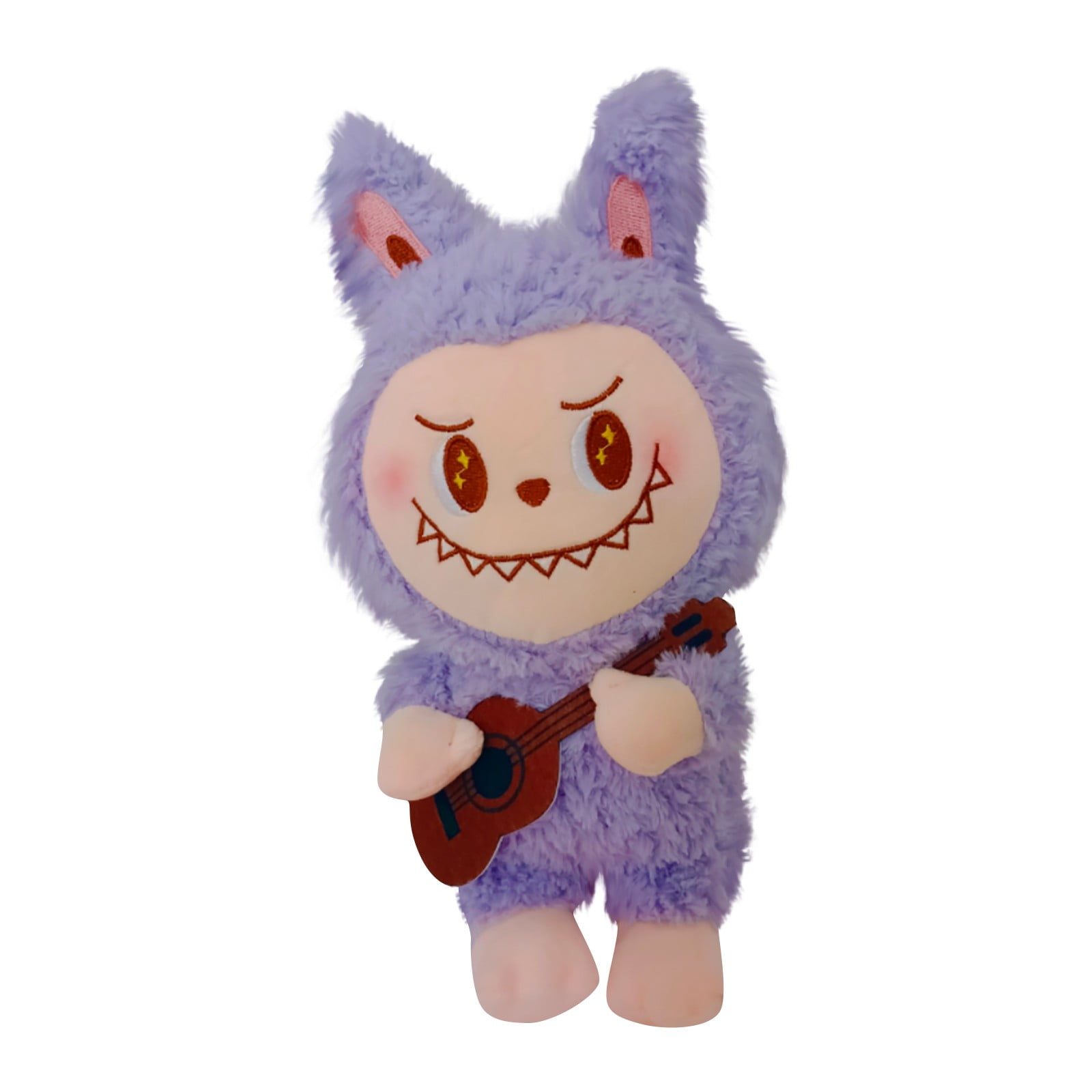 Labubu Labubu Pop Mart Adorable Pink Bunny Plush Toy With Guitar Soft ...