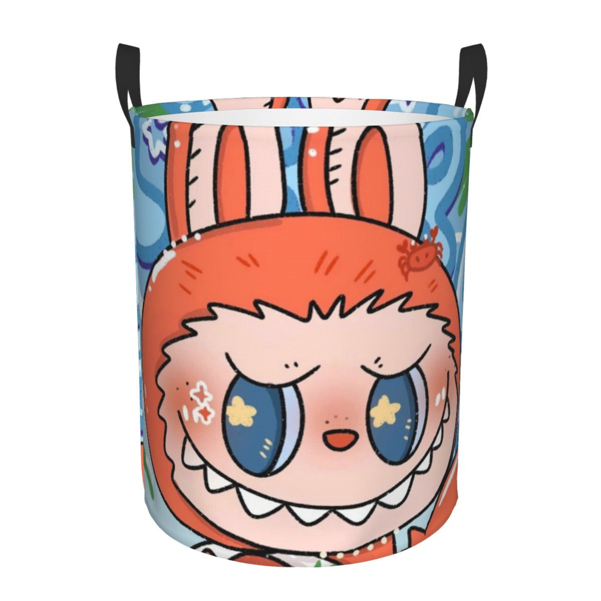 Labubu Laundry Hamper, Waterproof Collapsible Circular Storage Basket ...