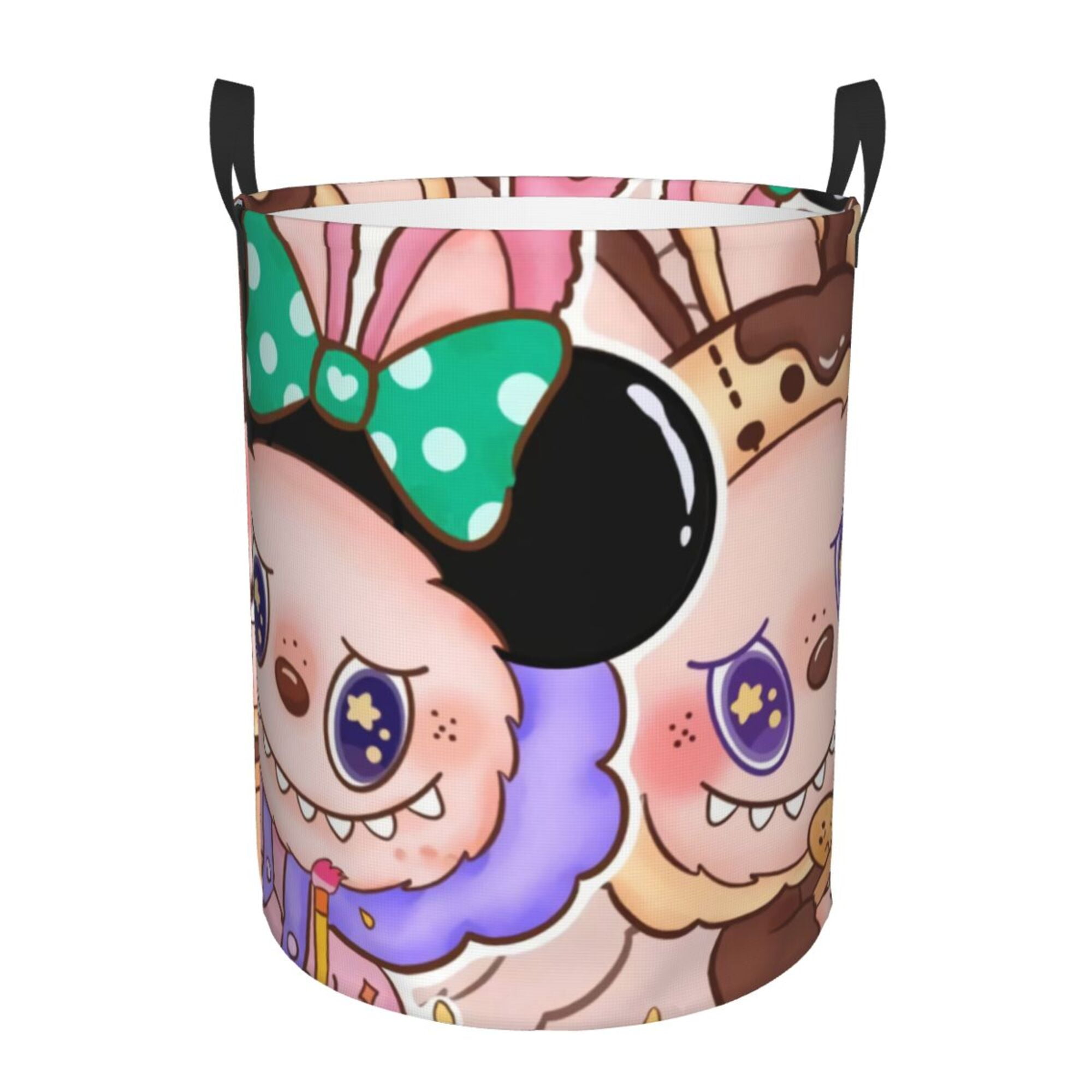 Labubu Laundry Hamper, Waterproof Collapsible Circular Storage Basket ...