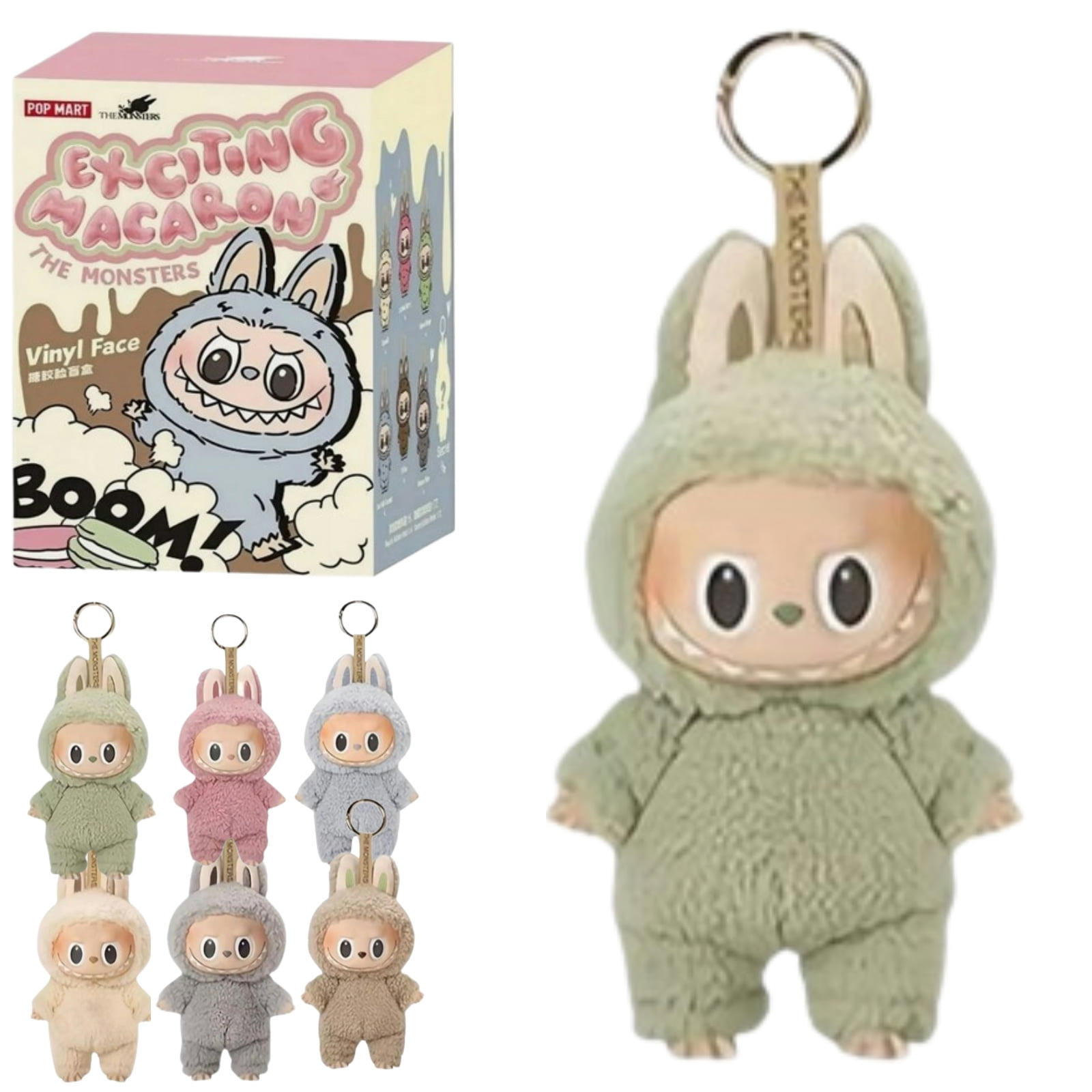 Labubu Macaroon Popmart,the Monsters Exciting Macaron Plush Dolls Figure Toy Boxes, Featuring ...