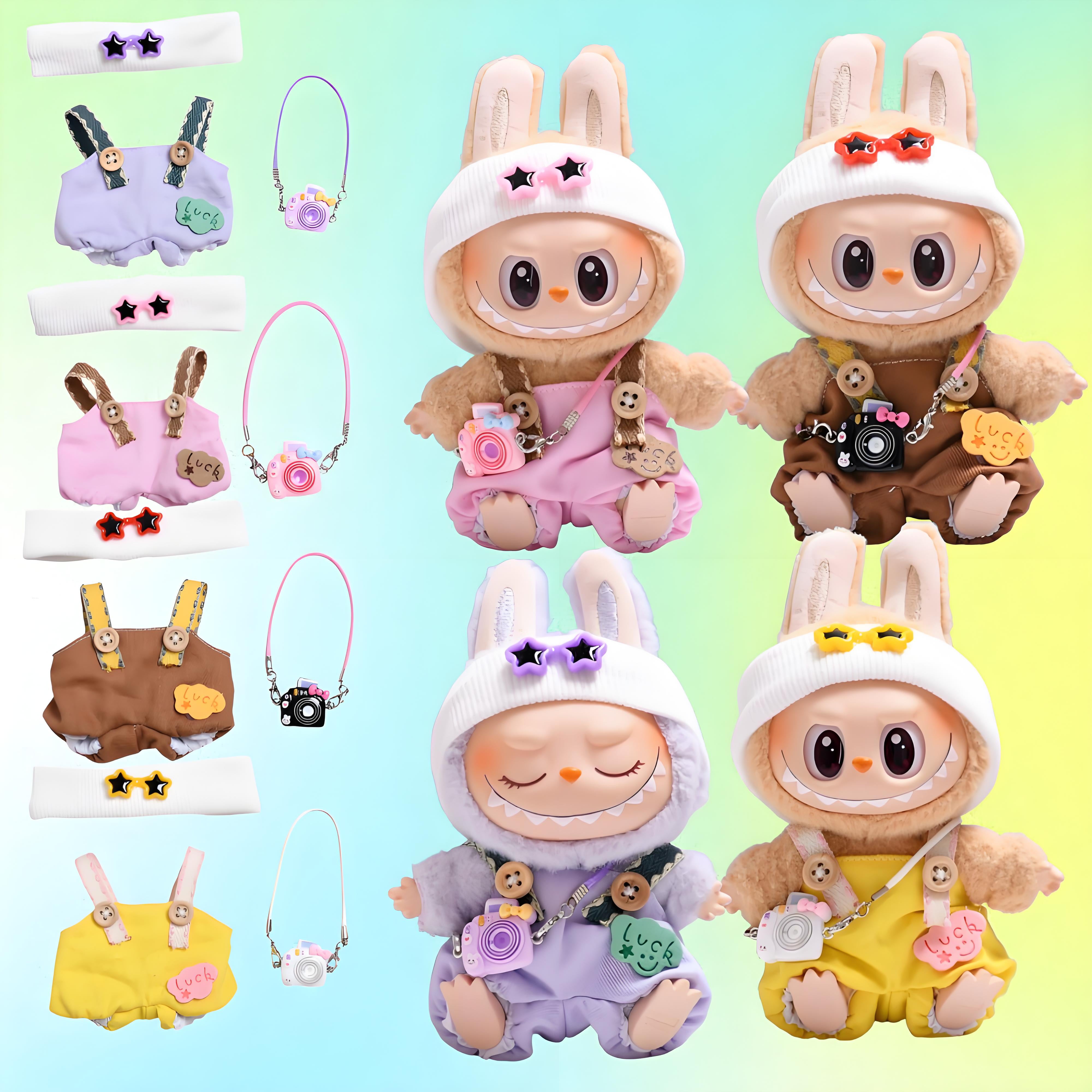 Labubu Outfit 17cm,Plush Labubu Clothes For 17cm Dolls, Soft Fabric ...