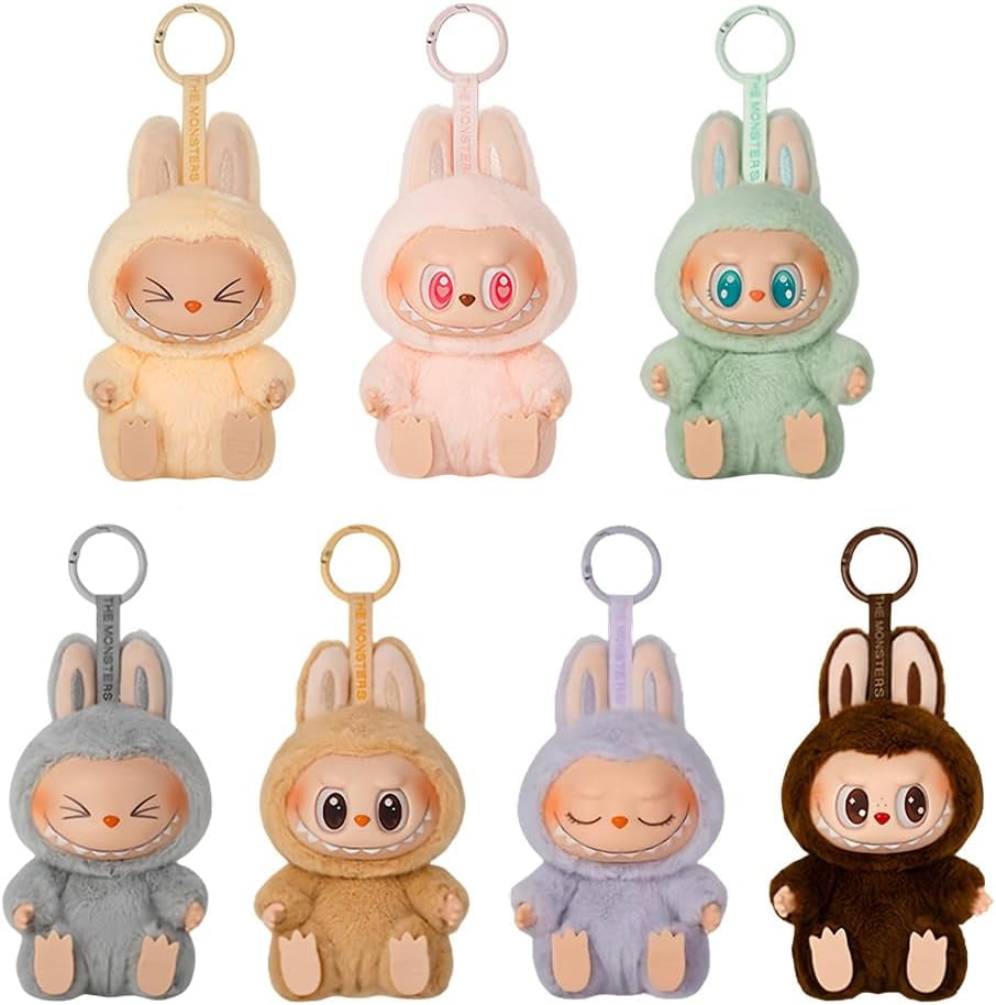 Labubu Plush Keychain, The Monsters Labubu Plush Figure Doll Keychains ...