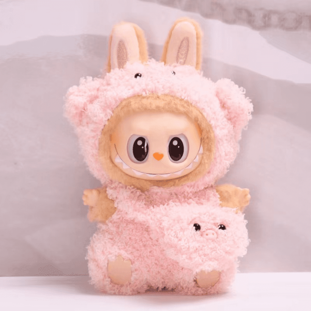 Labubu Plush POP MART Labubu Monster Sitting Party Macaron Doll Furry ...