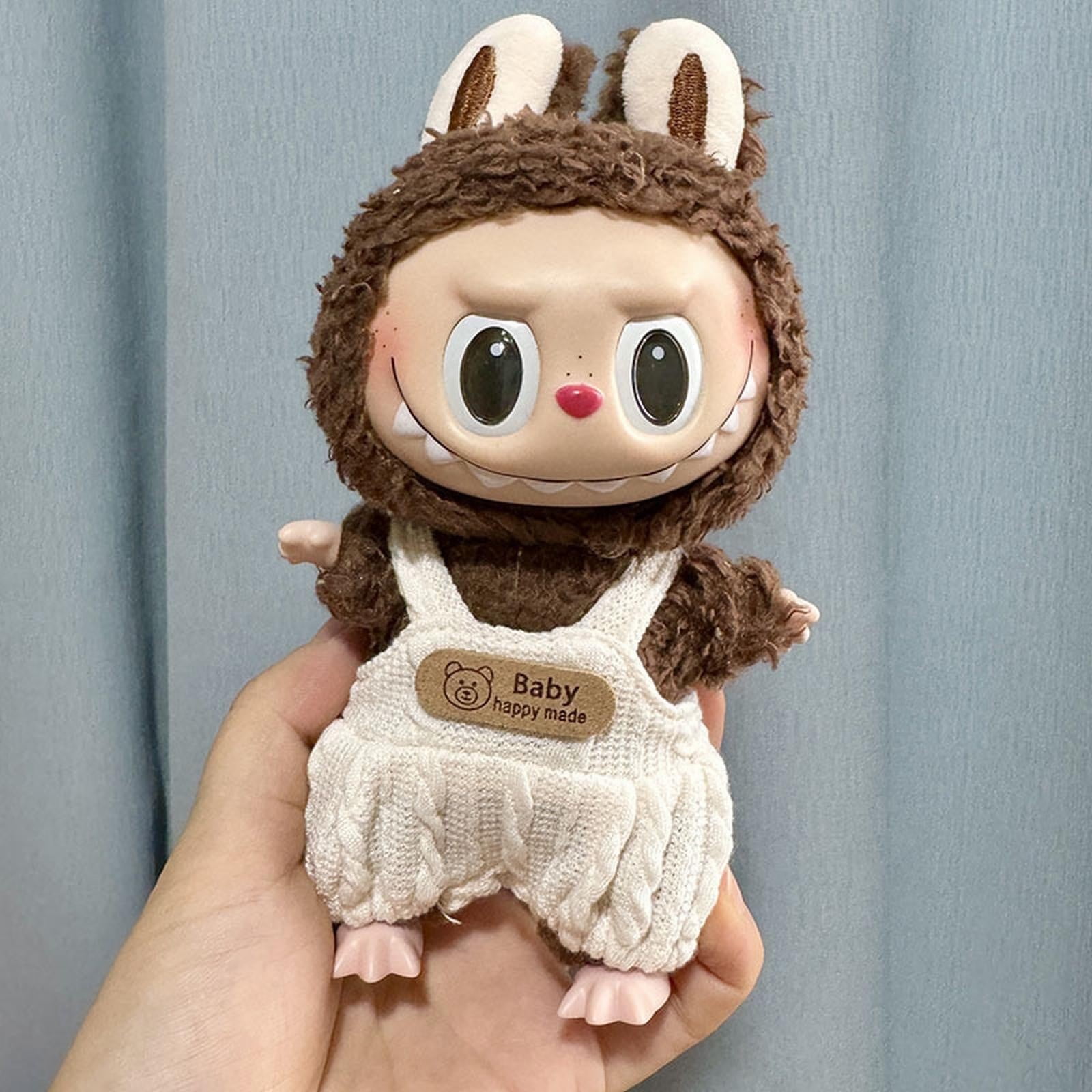 Labubu Plush Toy Exciting Macaron Labubu Mini Doll Pants Doll Overall ...