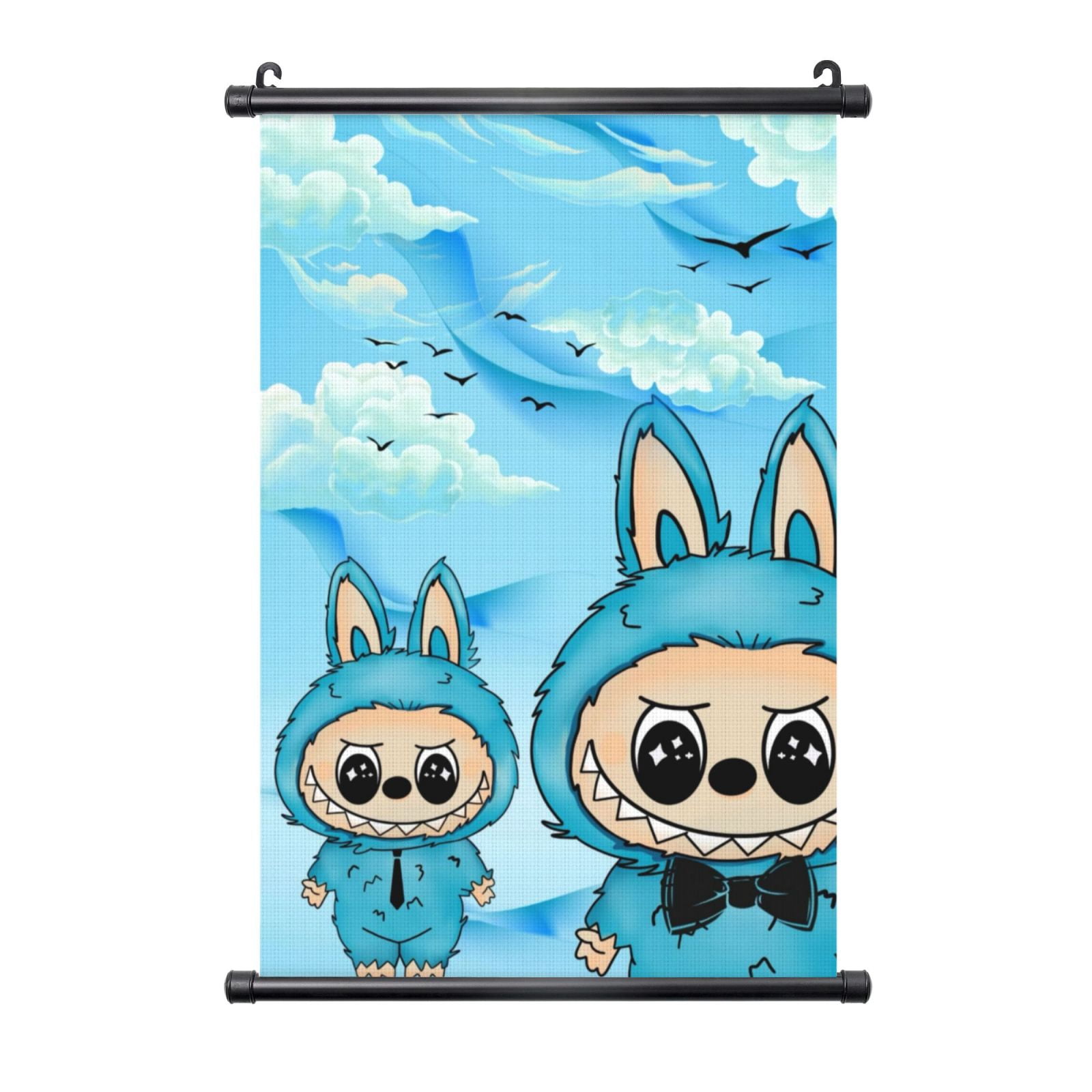 Labubu Poster Aesthetic Canvas PVC Shaft Wall Art Hanging Hanger Frame ...