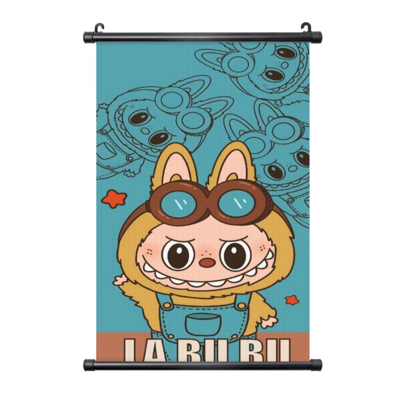 Labubu Poster Aesthetic Canvas PVC Shaft Wall Art Hanging Hanger Frame ...