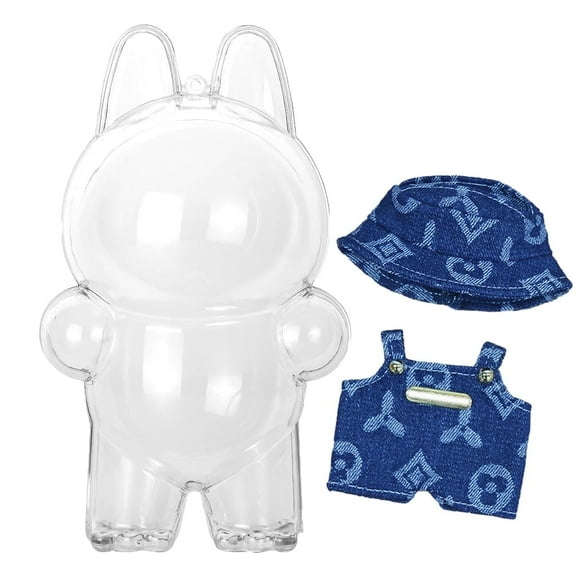 Standing Figure Protective Case with Doll Clothes – Clear PVC Display ...