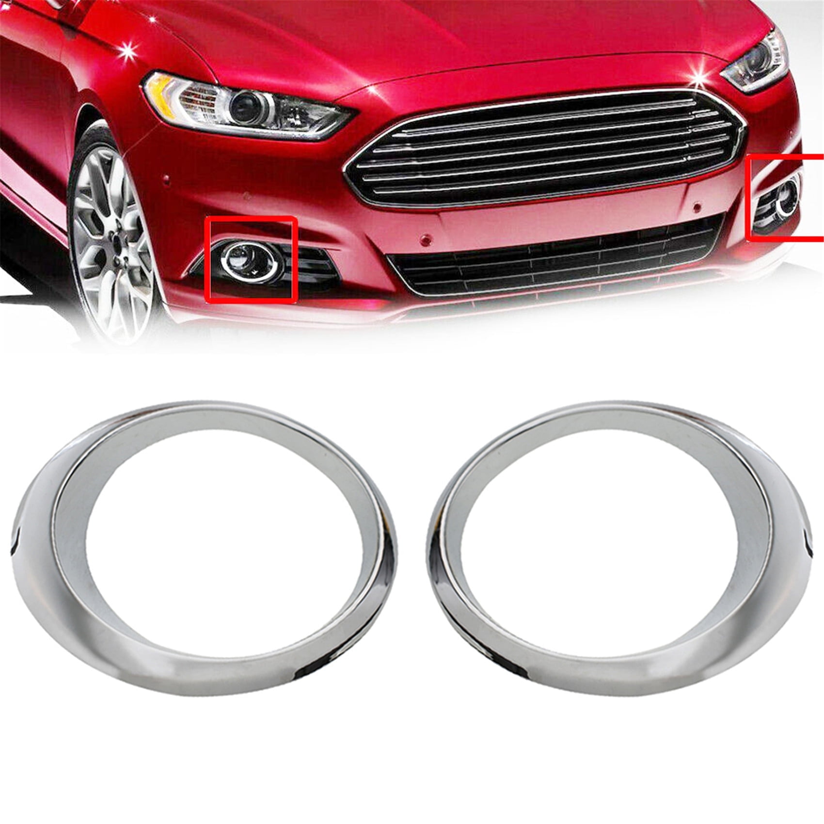 Labwork 1 Pair of Fog Light Bezel Chrome Trim Ring Replacement for 2013 ...