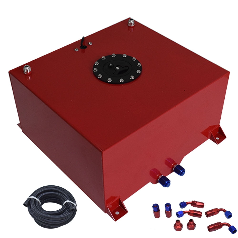 Labwork 15 Gallon Fuel Cell Gas Tank & Fuel Line Kit Aluminum Polished ...