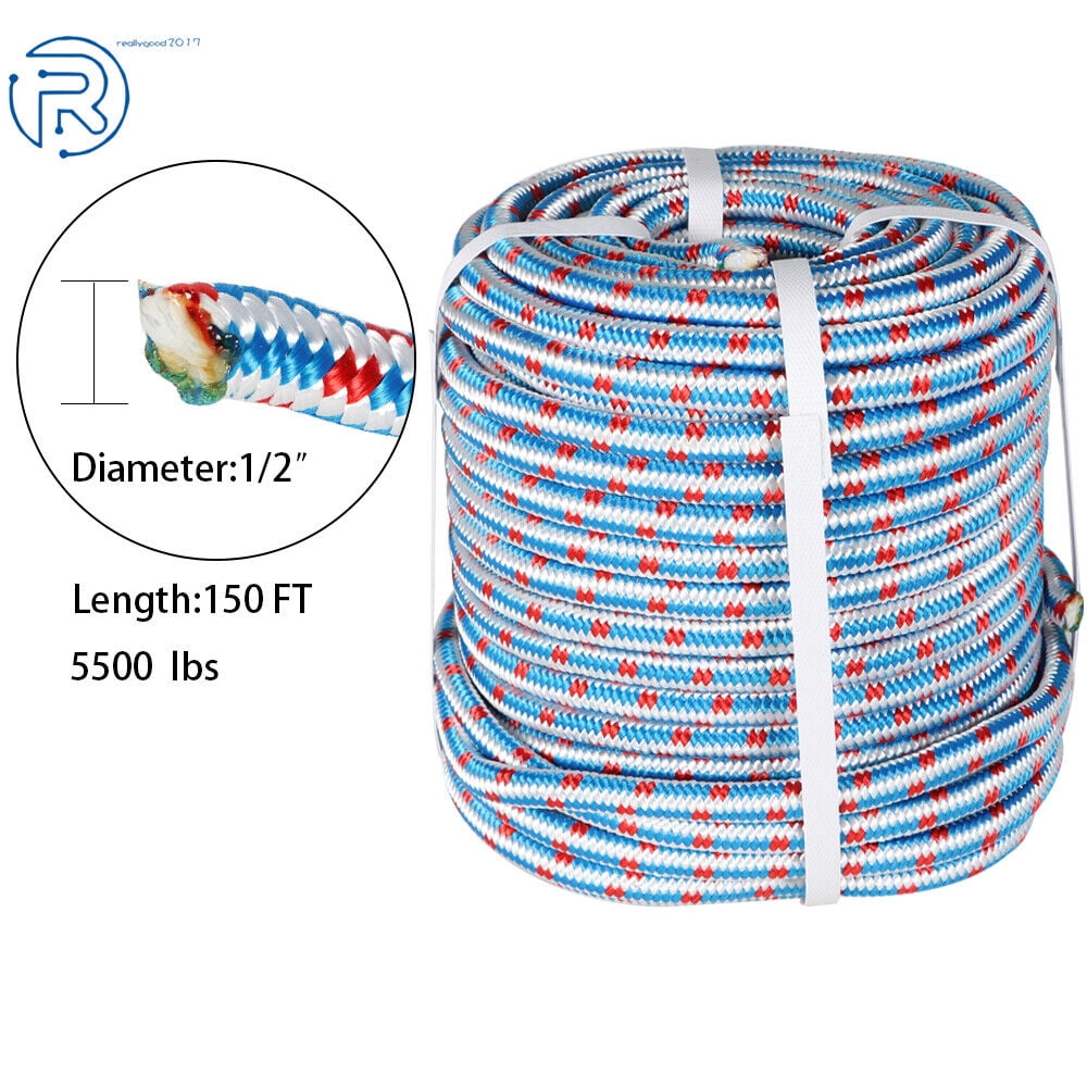 Labwork 16 strand braided 1/2" x 150FT Arborist tree climbing rope Pulling Rigging Line ...