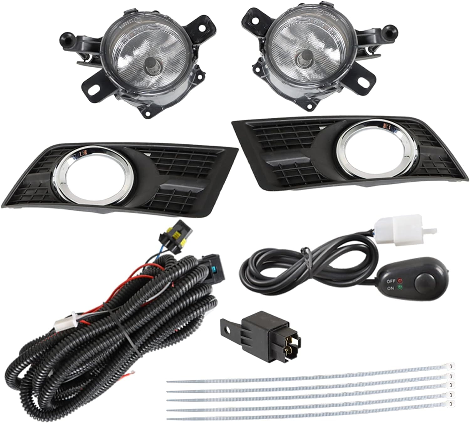 Labwork 2-Pack Bumper Fog Lights Assembly with Bulbs, Switch and ...