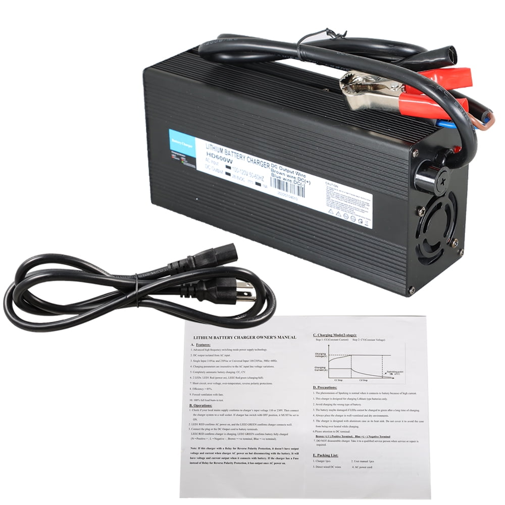 Labwork 28.8V 18A Lithium Battery Smart Charger with Alligator Clips ...