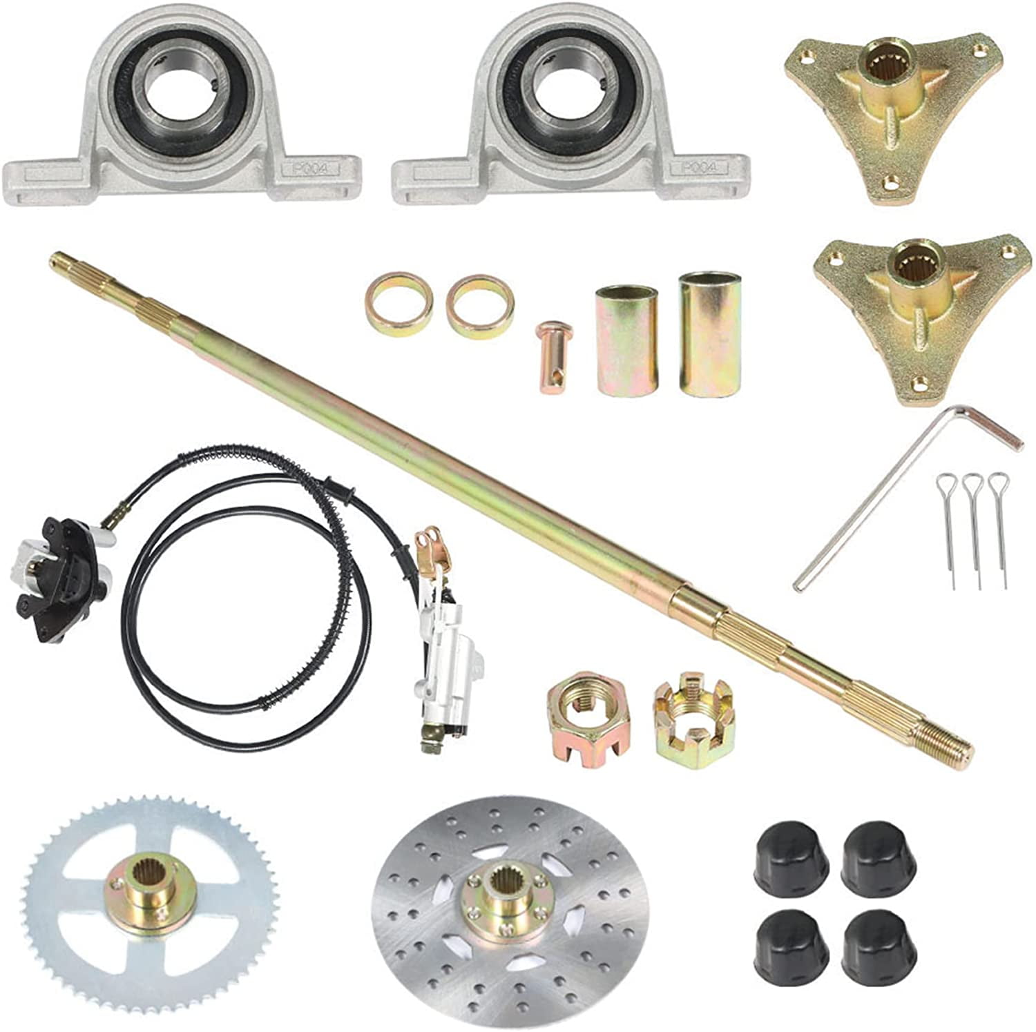 Labwork 29 inch Go Kart Rear Axle Kit with Brake Master Cylinder ...