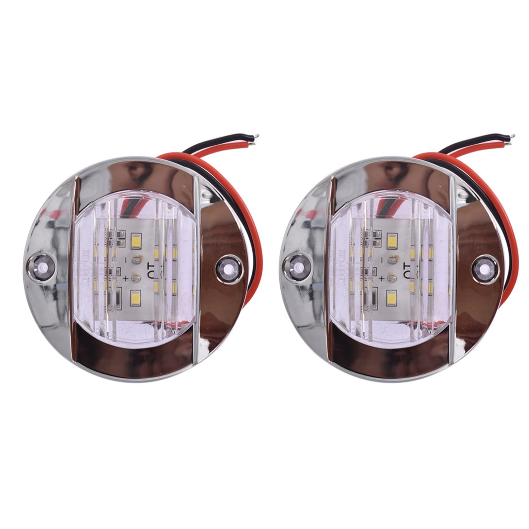 Labwork 2X White Round Marine Boat LED Stern Lights Cabin Deck Courtesy ...