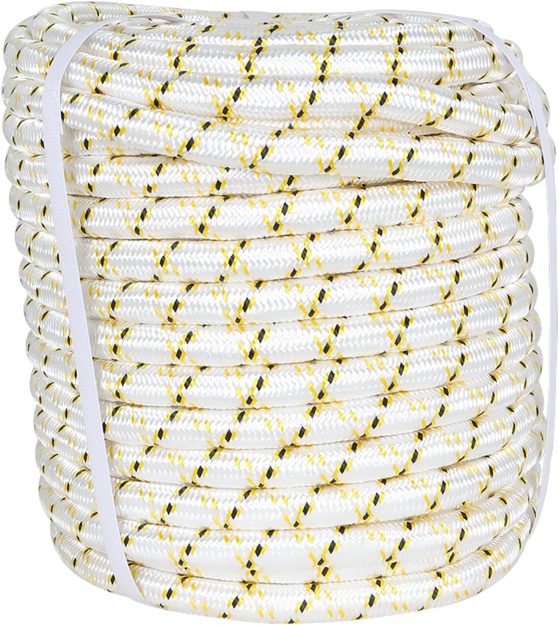 Labwork 3/4 Inch x 150 FT White Yellow Black 24 Strand Braided Logging ...