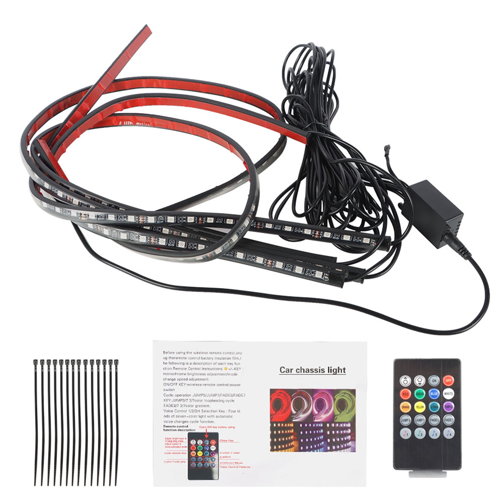 Labwork 4 Pcs 8 Color RGB Car Truck Underglow Under Body Neon Accent ...