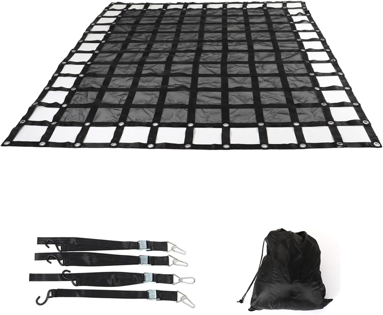 Labwork 6.75FT x 8FT Black Cargo Cover Mesh Heavy Duty Cargo Net ...