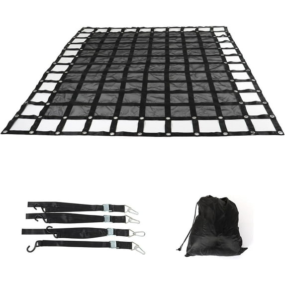 Labwork 6.75FT x 8FT Black Cargo Cover Mesh Heavy Duty Cargo Net ...