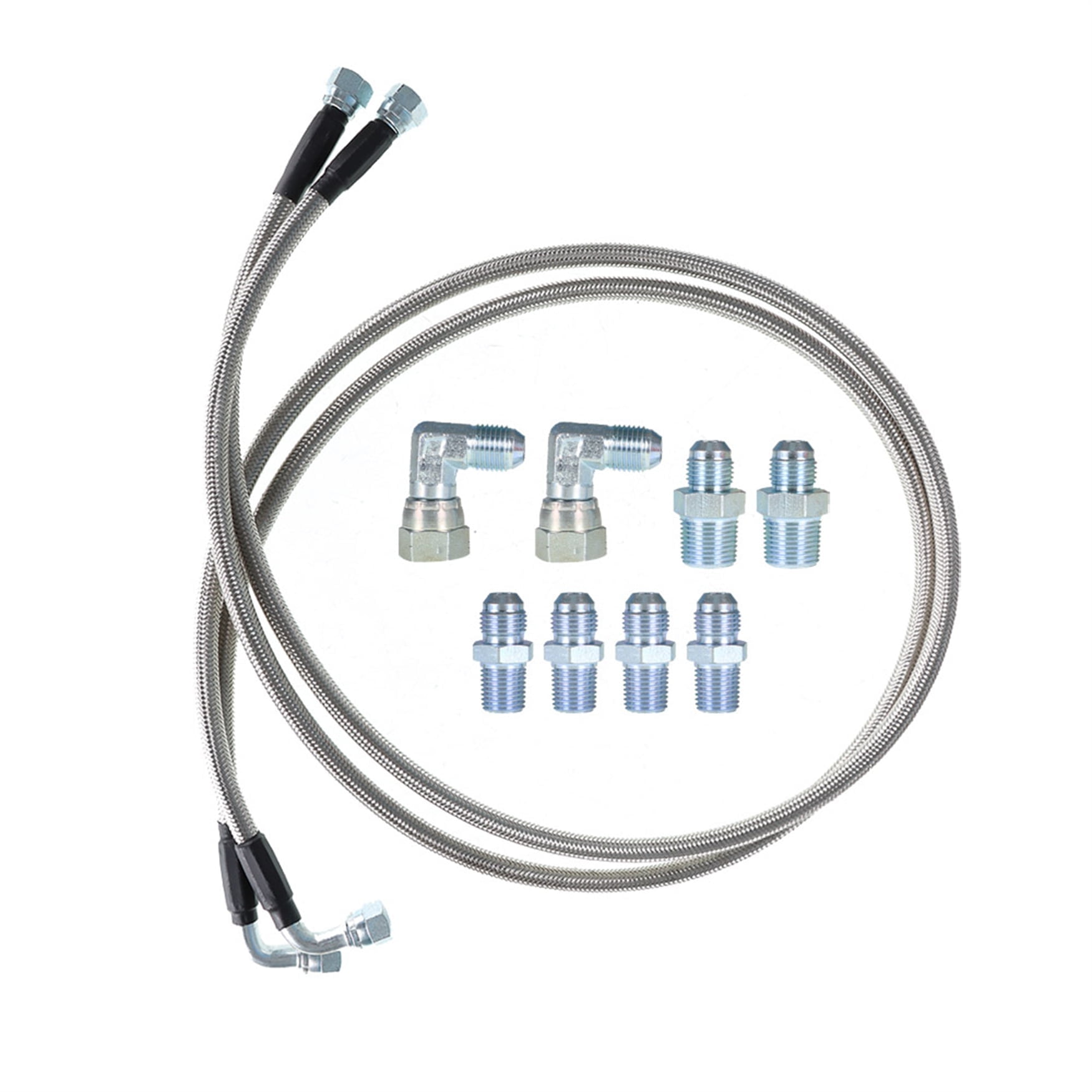 Labwork 6AN SS Braided Transmission Cooler Hoses For TH350 700R4 TH400 ...