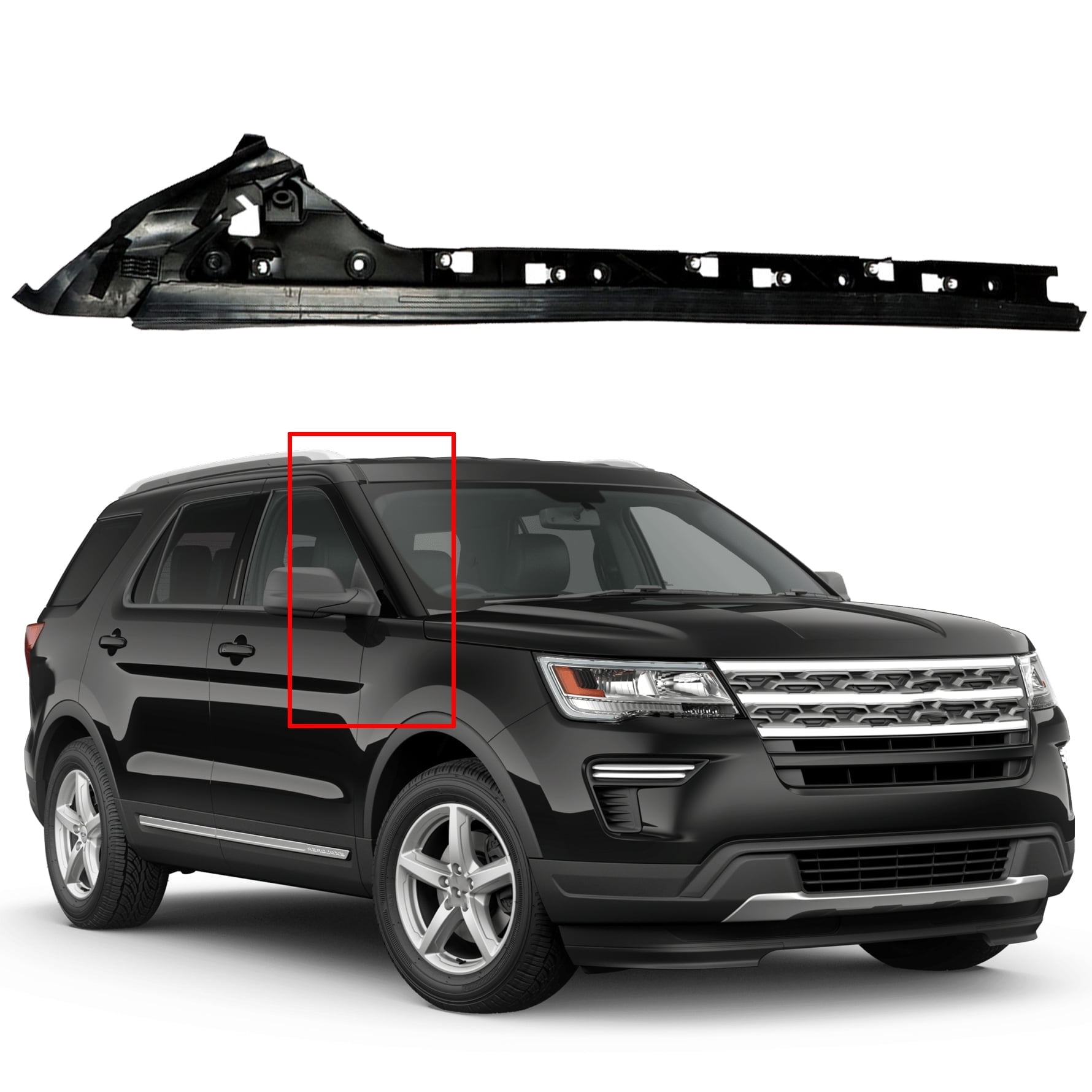 Labwork Black Right Windshield Molding For Ford 2011-2018 2019 Explorer ...