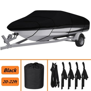 KFFKFF Boat Cover 600D Waterproof 14-16 ft Boat Cover V-Hull Tri-Hull ...
