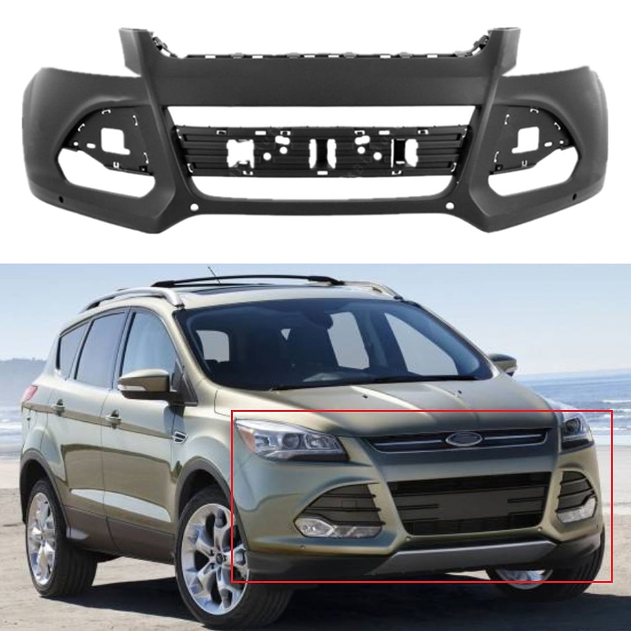 Labwork Front Bumper Cover Unpainted Fit for Ford Escape 2013 2014 2015 ...