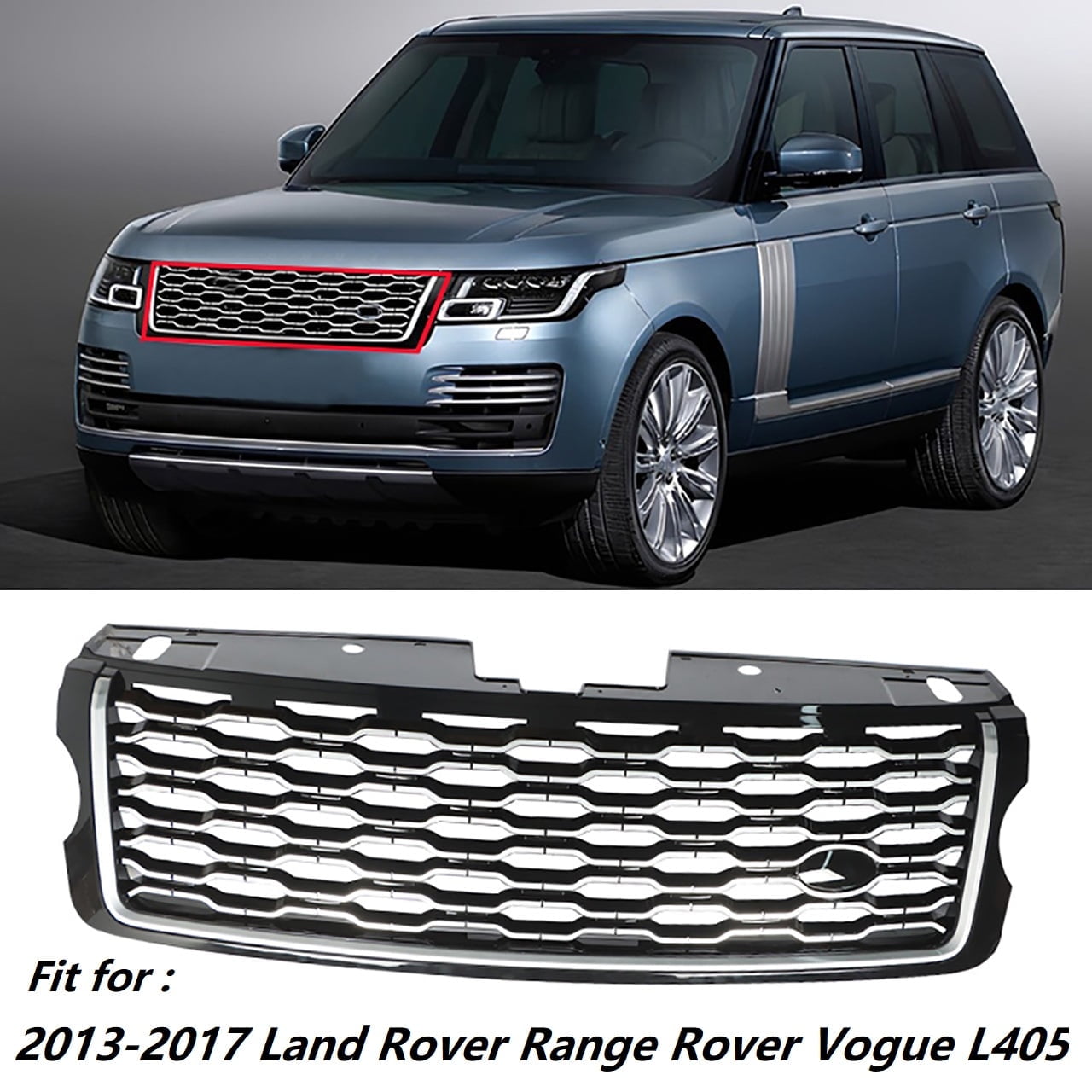 Labwork Front Bumper Grille Chrome Upper Grill Fit for 2013 2014 2015 ...