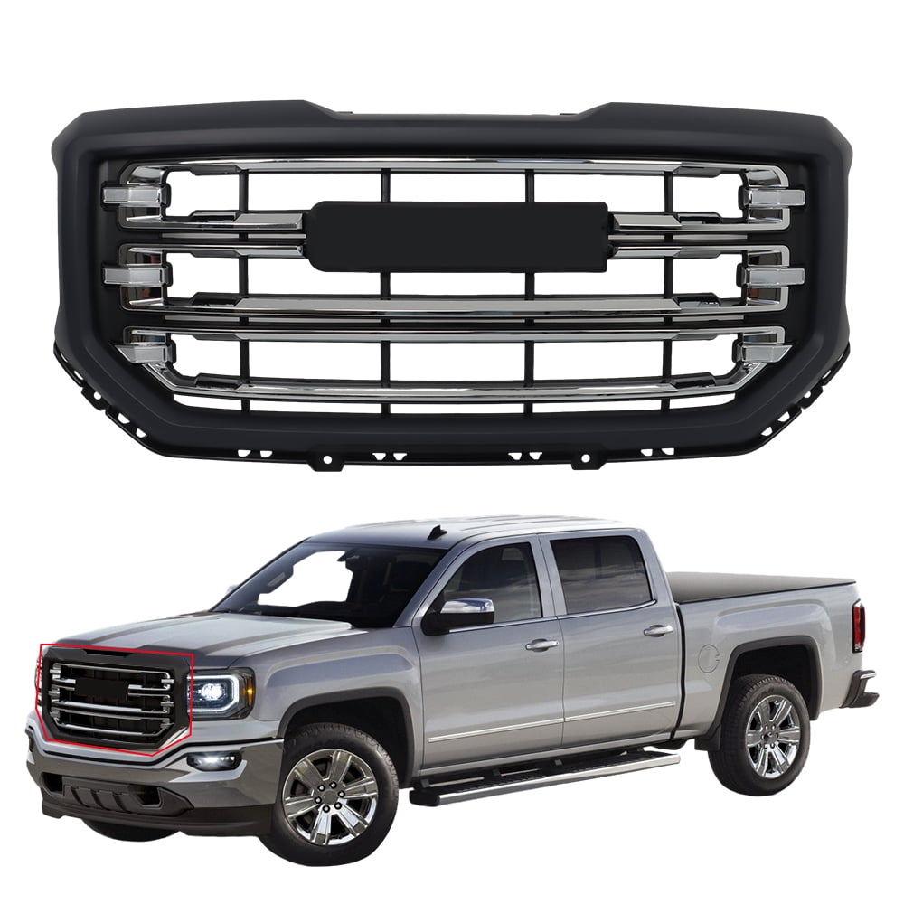 Labwork Front Grille Black & Bright Chrome Plating For 2016-2019 Gmc ...