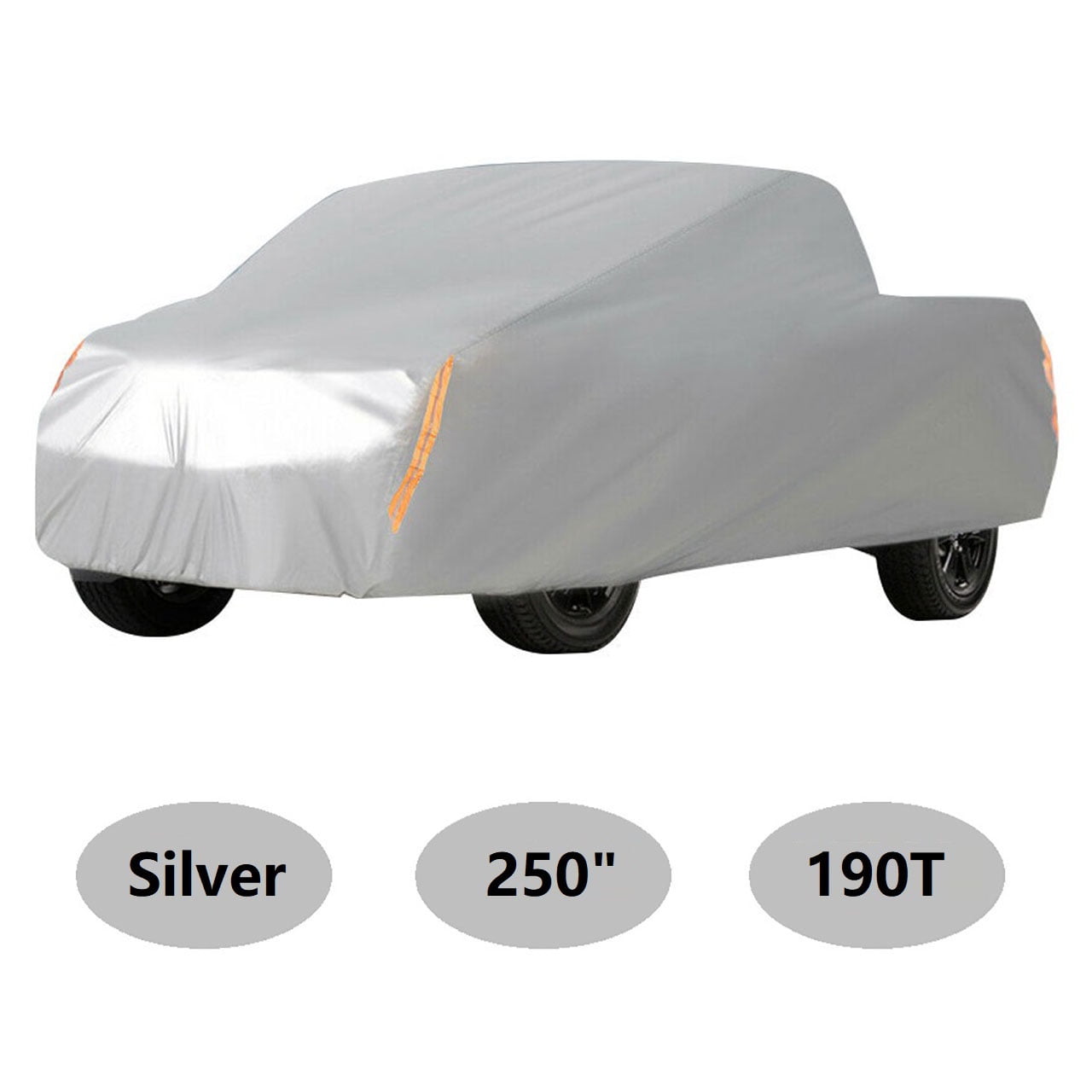 Labwork Full Pickup Truck Cover, 250" Silver Heavy Duty 190T Polyester ...