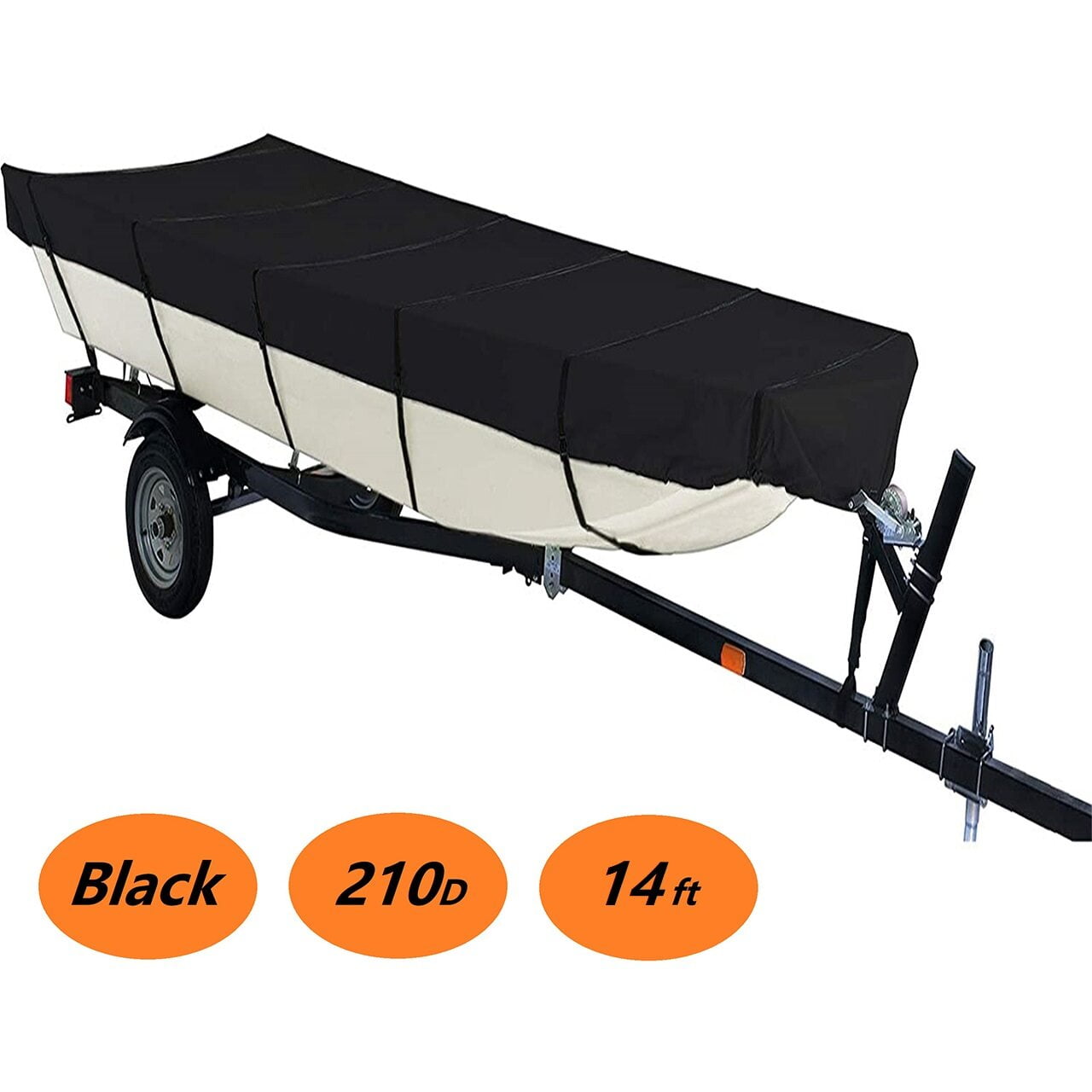 Labwork Jon Boat Cover 14ft x 70in, 210 Denier Polyester Waterproof ...