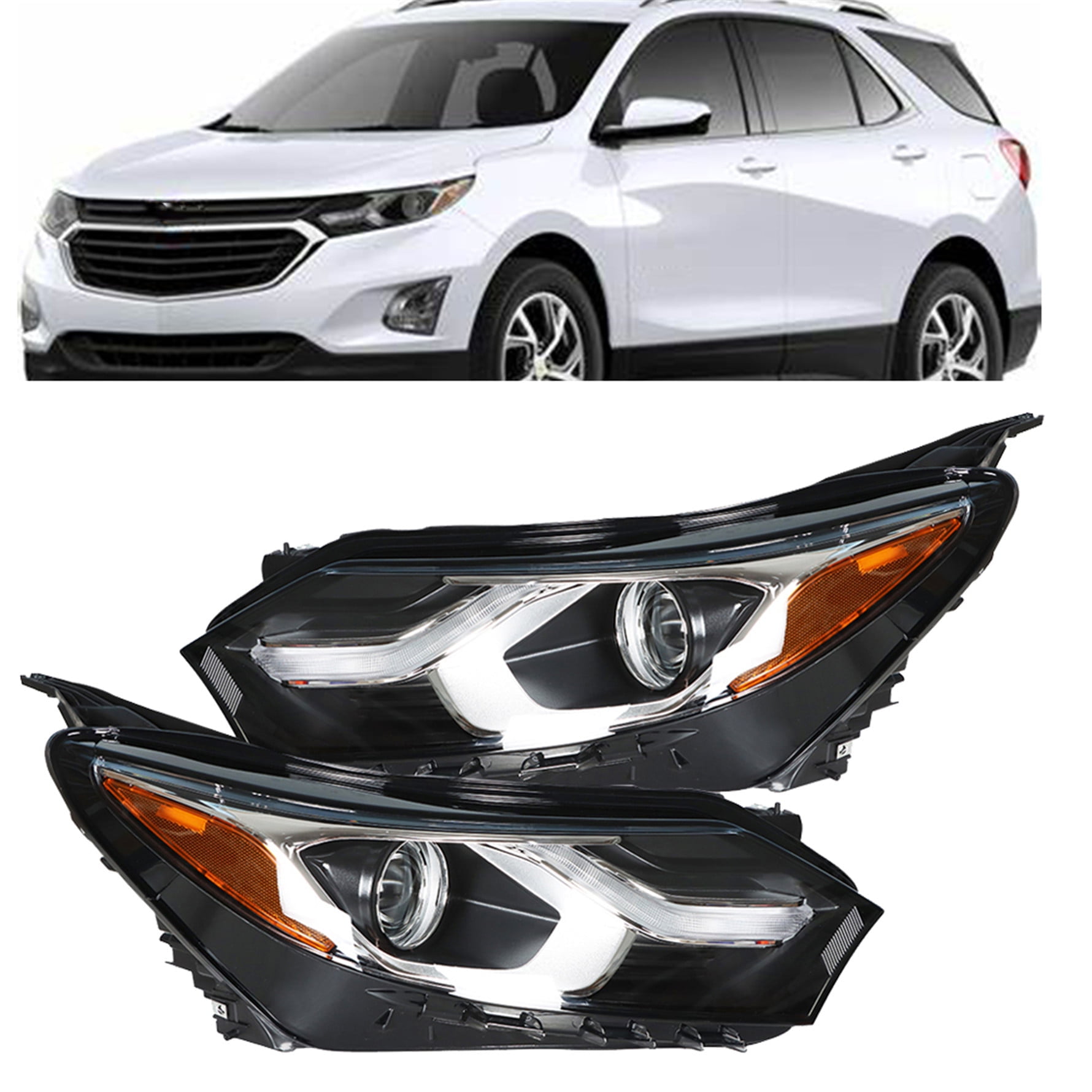 Labwork LED DRL Headlights For 2018-2020 Chevy Equinox Factory Halogen Headlamps LH+RH - Walmart.com