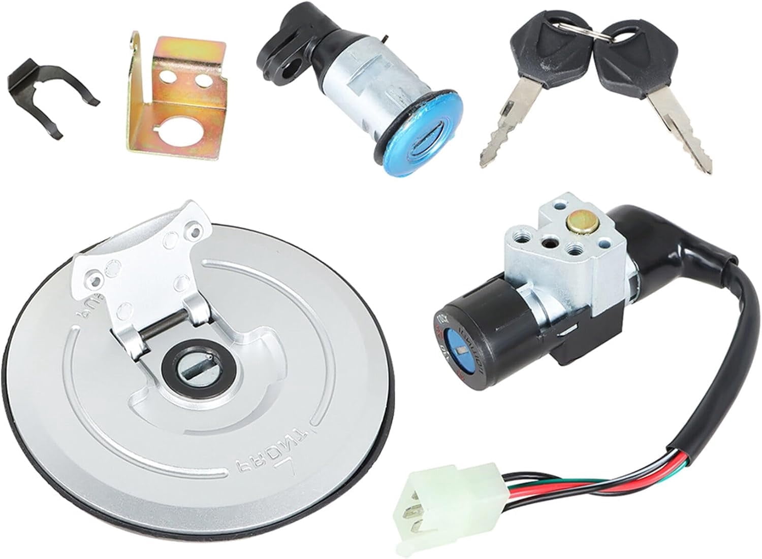 Labwork Motorcycle Ignition Switch Fuel Gas Cap Seat Lock Keys ...