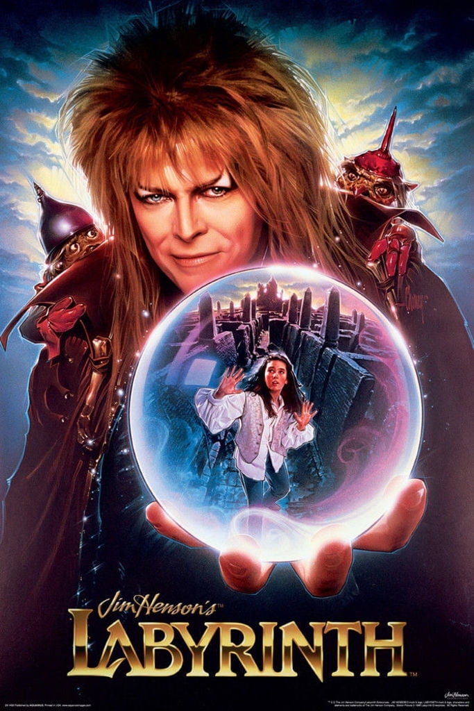 Labyrinth David Bowie Jennifer Connelly Fantasy Movie Poster 24x36 inch ...