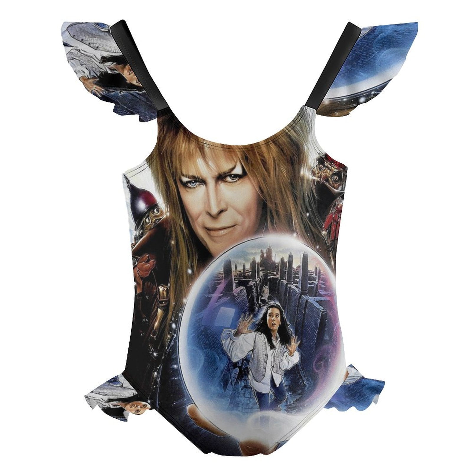 Labyrinth One Piece Swimwear Flutter Sleeve Swimsuits For Girls Quick ...