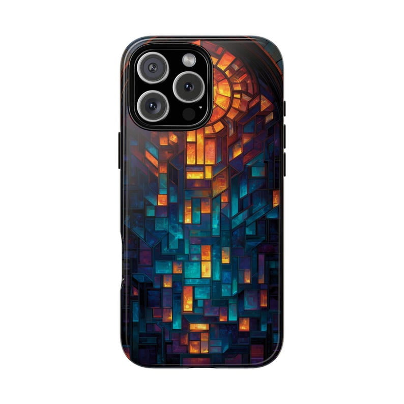 Labyrinth Stained Glass Gradient Glow Artwork Phone Case for iPhone 11 ...